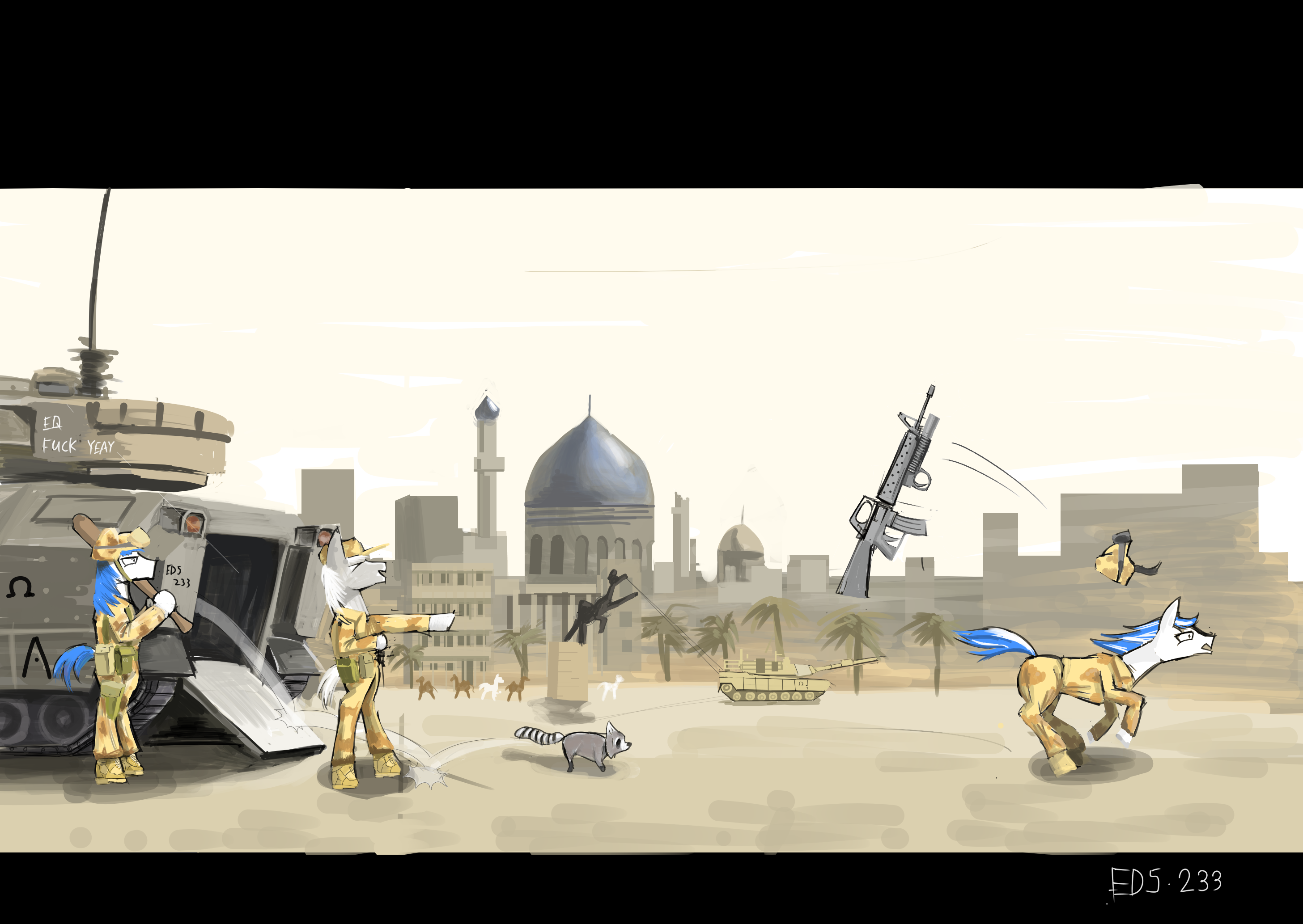 #2944541 - safe, artist:eds233, earth pony, military pony, tank ...