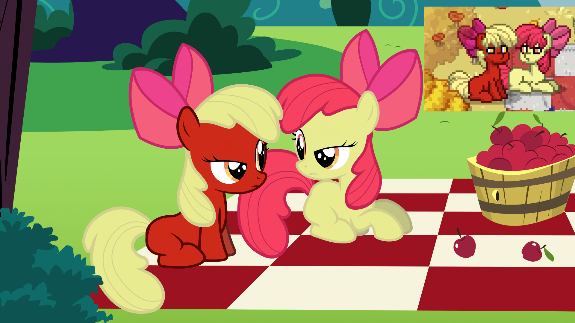 #2945879 - safe, artist:aidanproject, artist:estories, apple bloom, oc ...