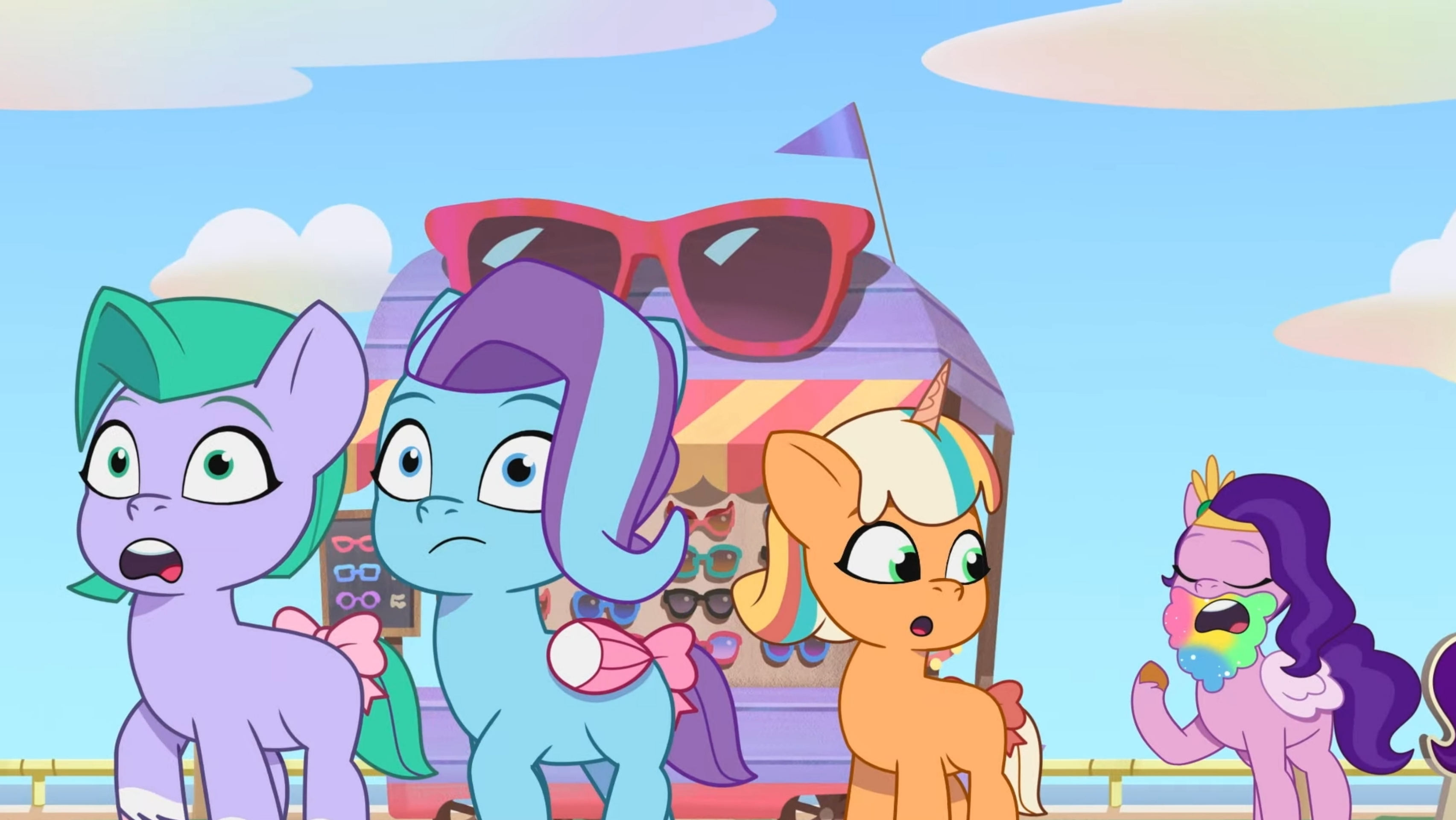 #2952786 - safe, screencap, glory (g5), peach fizz, pipp petals, seashell (g5), earth pony ...