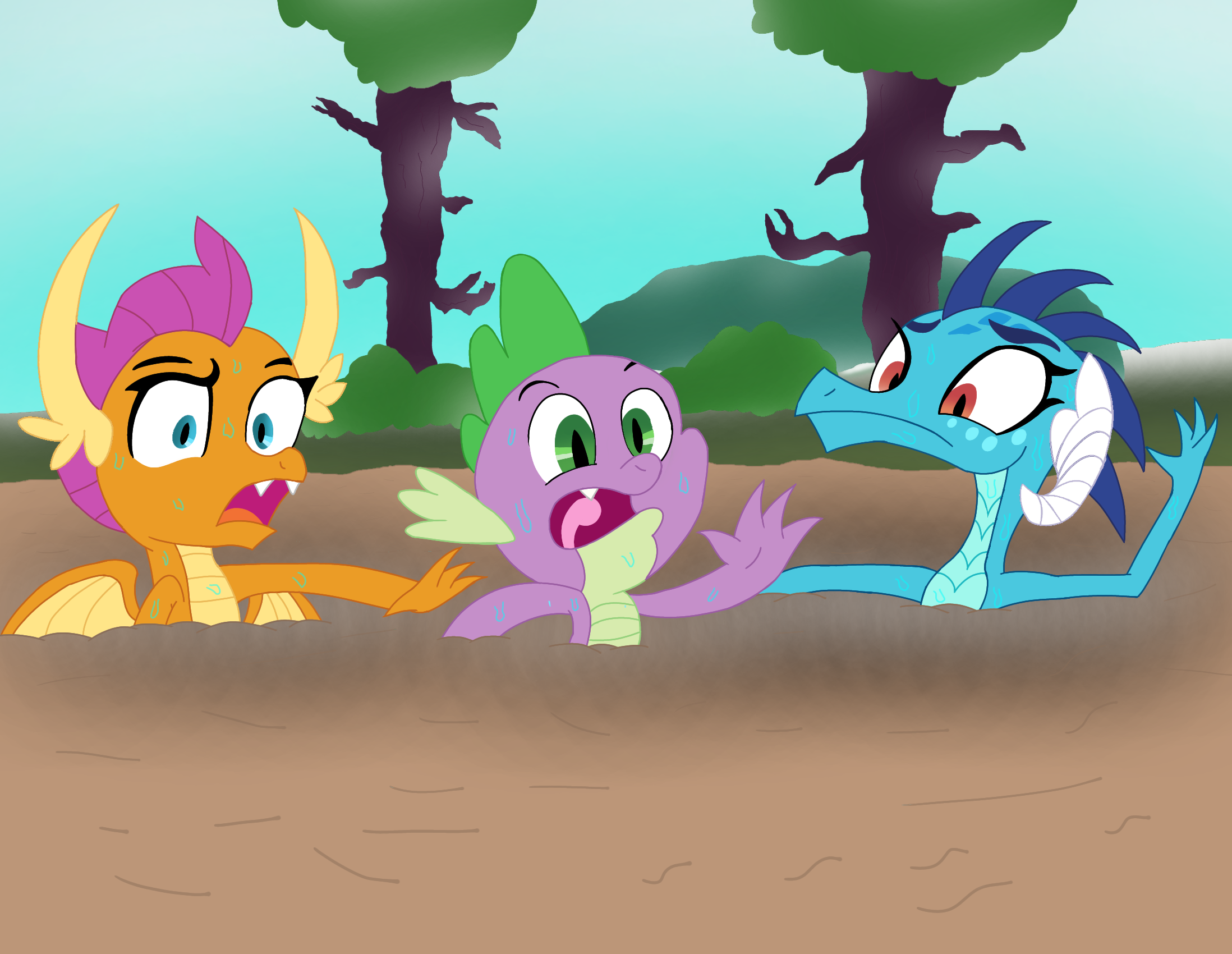 #2954640 - dead source, safe, artist:hf6374ur37, princess ember, smolder, spike, dragon, g4 ...