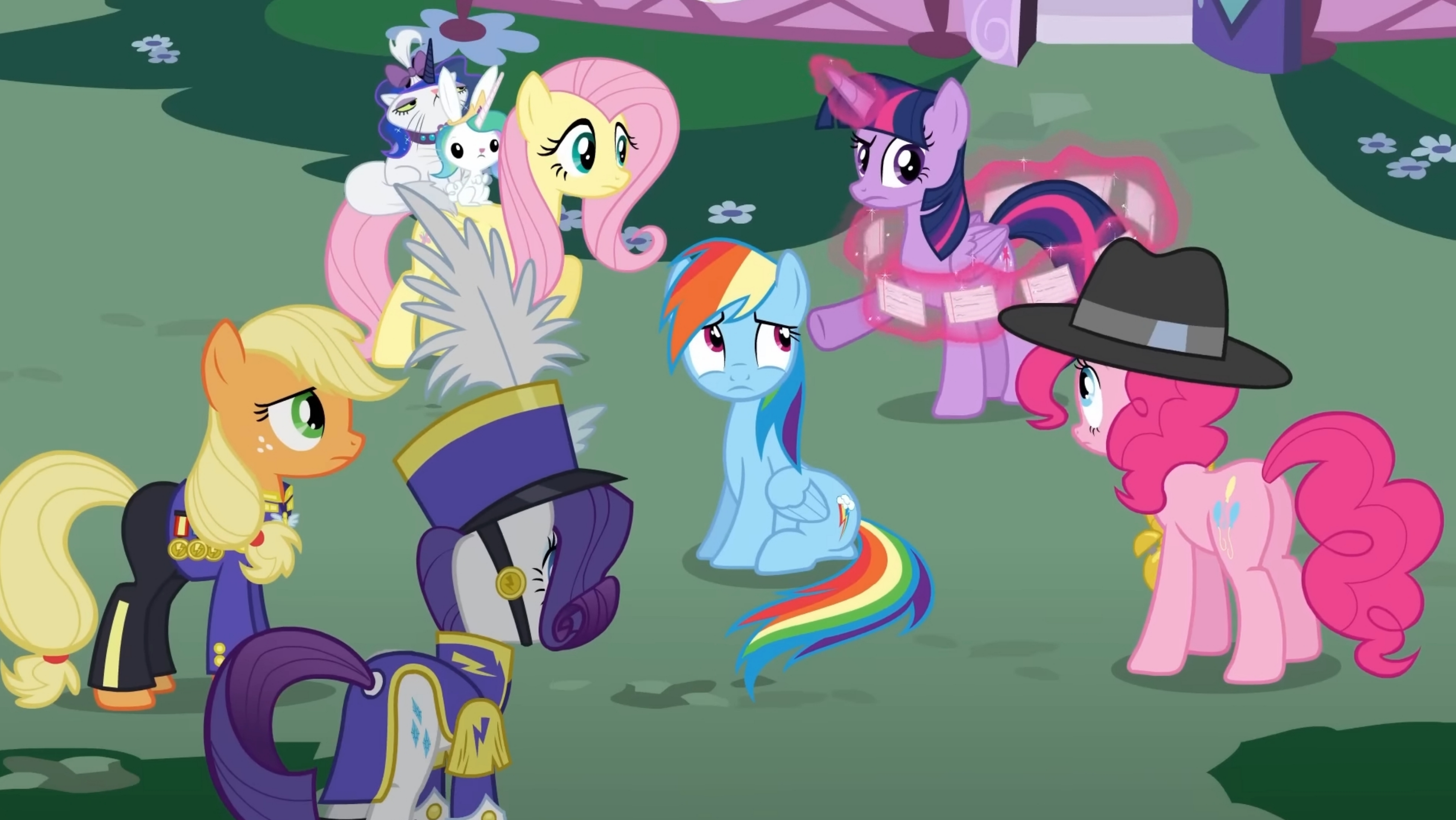 #2940652 - safe, screencap, angel bunny, applejack, fluttershy ...