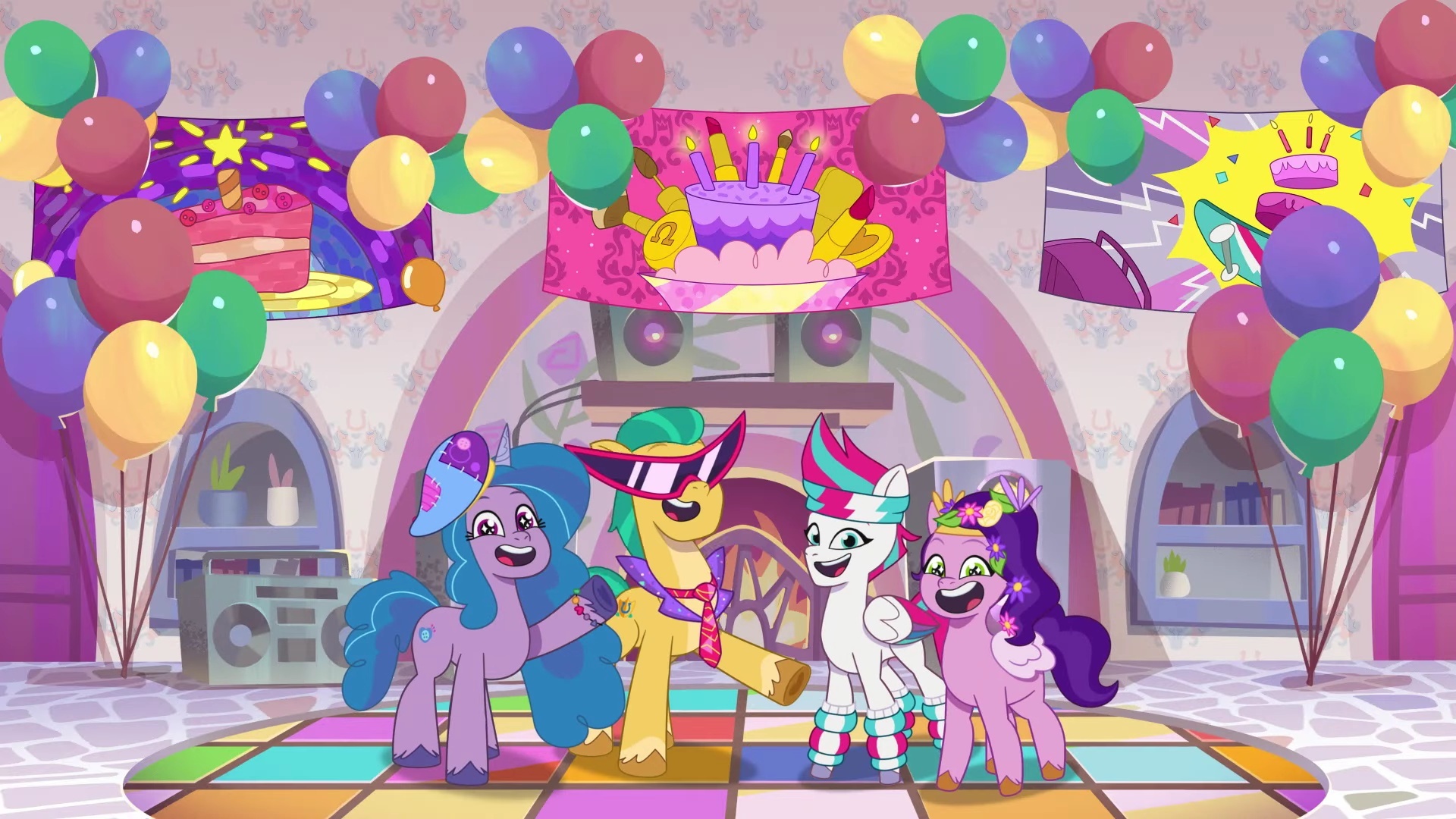 #2943444 - safe, screencap, hitch trailblazer, izzy moonbow, pipp ...