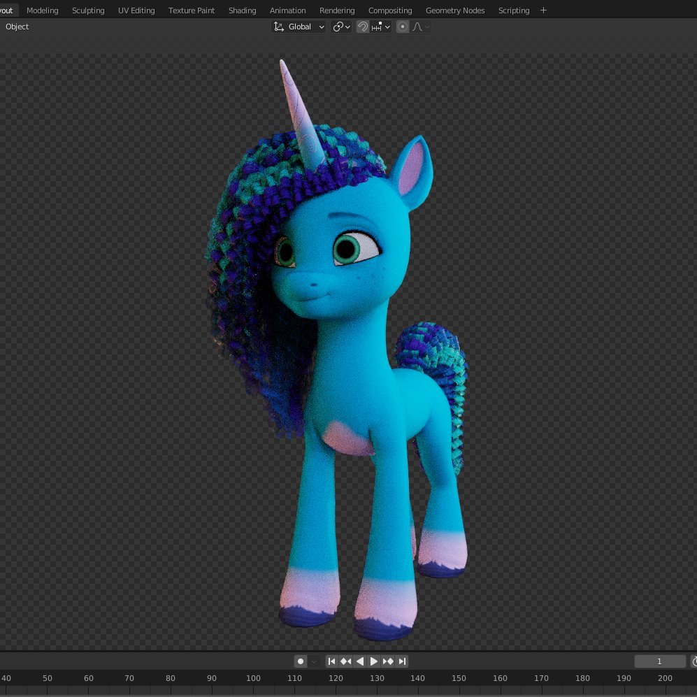 #3026069 - safe, artist:makaryo, misty, pony, unicorn, g5, 3d, blender, solo - Derpibooru