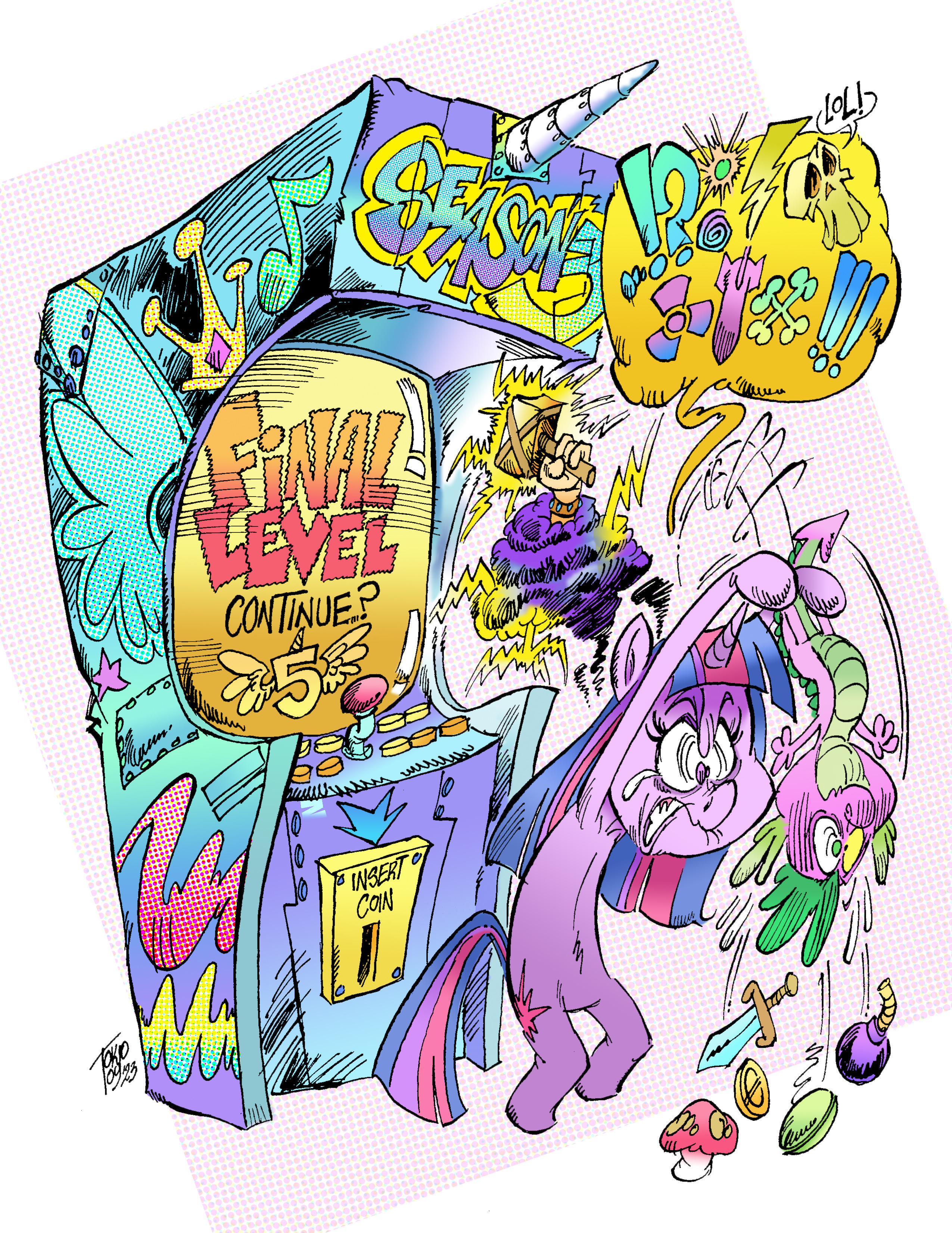 #3027318 - safe, artist:grotezco, spike, twilight sparkle, dragon, pony ...