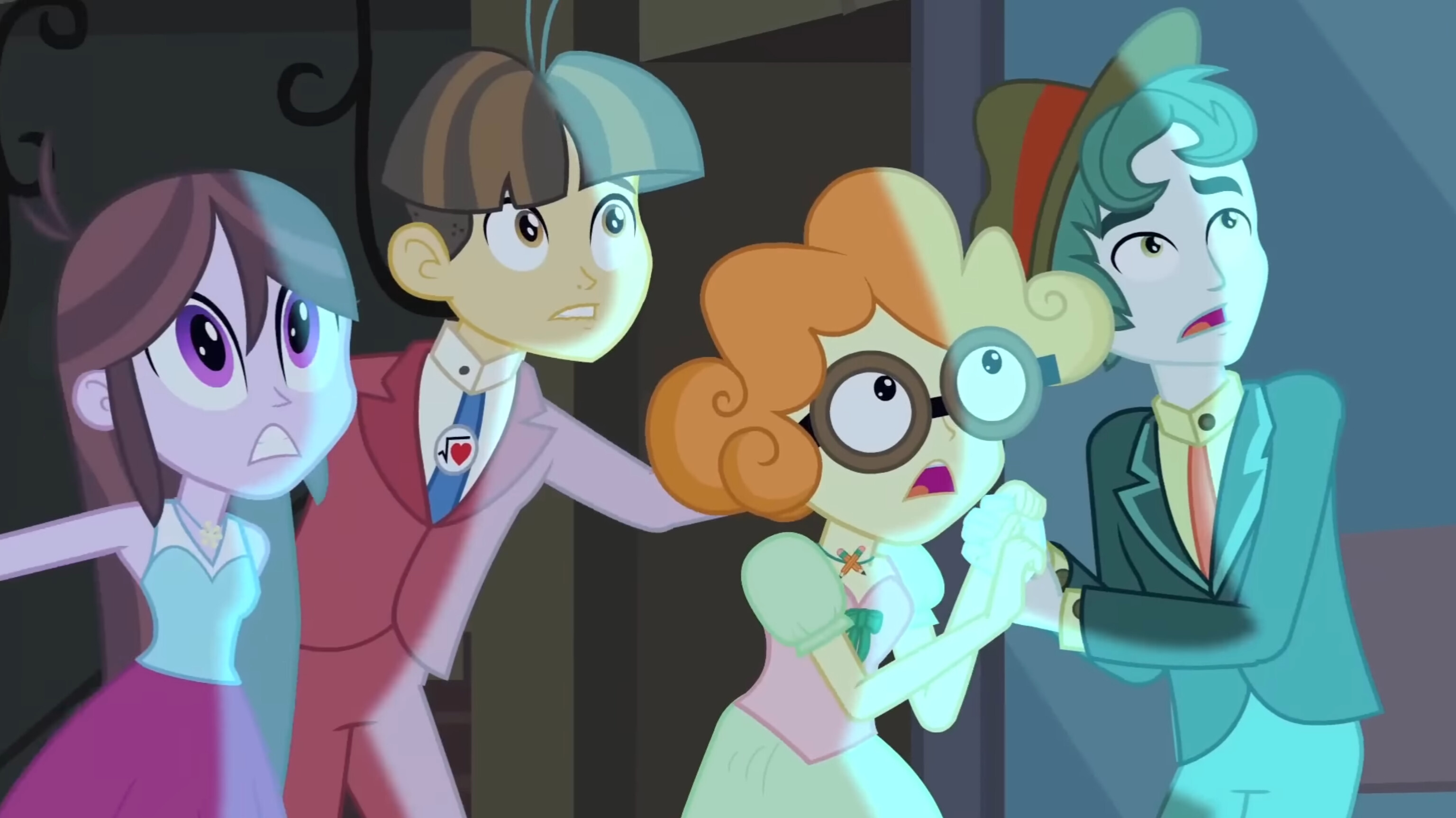 #3027541 - safe, screencap, scribble dee, velvet sky, wiz kid, human ...