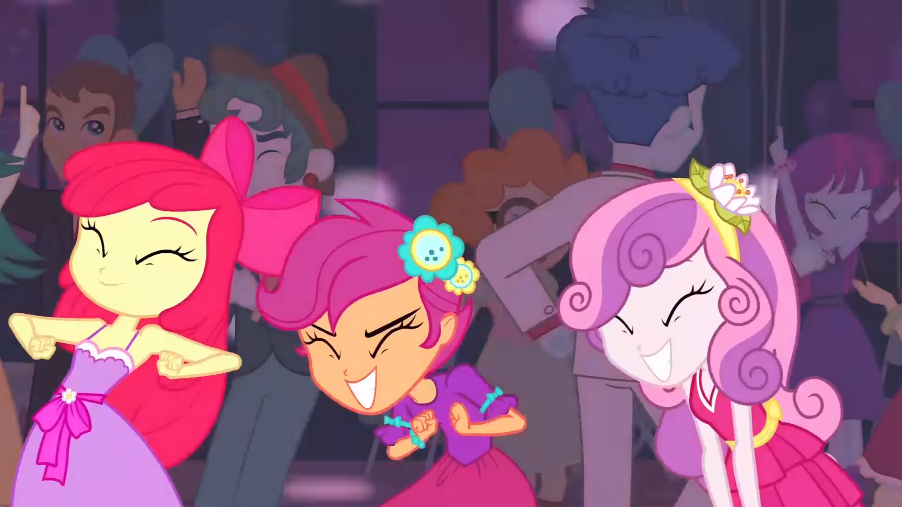 #3028578 - safe, screencap, apple bloom, curly winds, scootaloo ...