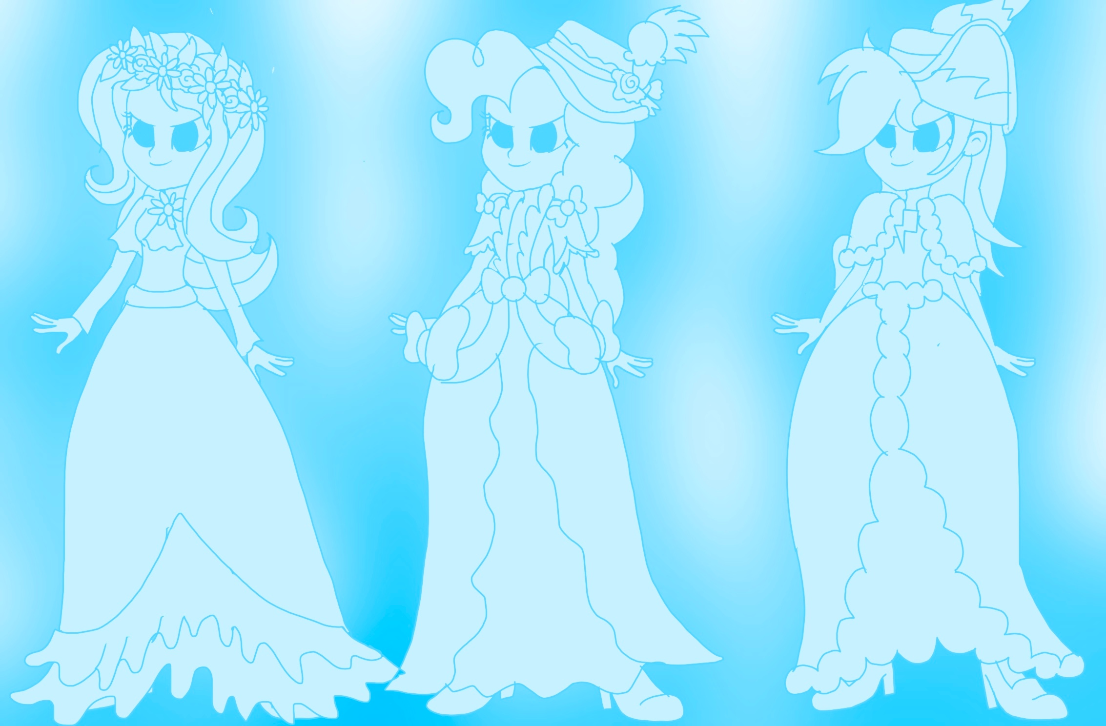 #3036150 - safe, artist:artsymlp12, fluttershy, pinkie pie, rainbow ...