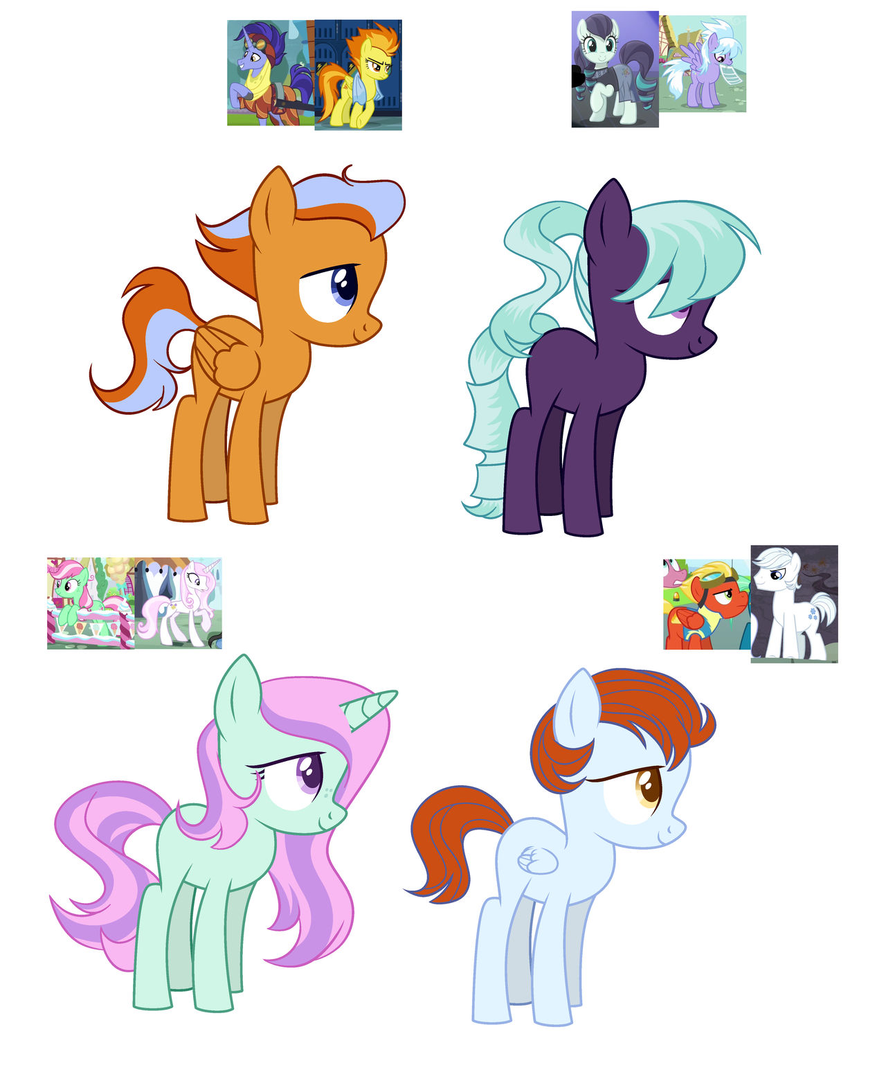 #3022349 - safe, artist:lanternik, oc, pegasus, pony, unicorn, base ...