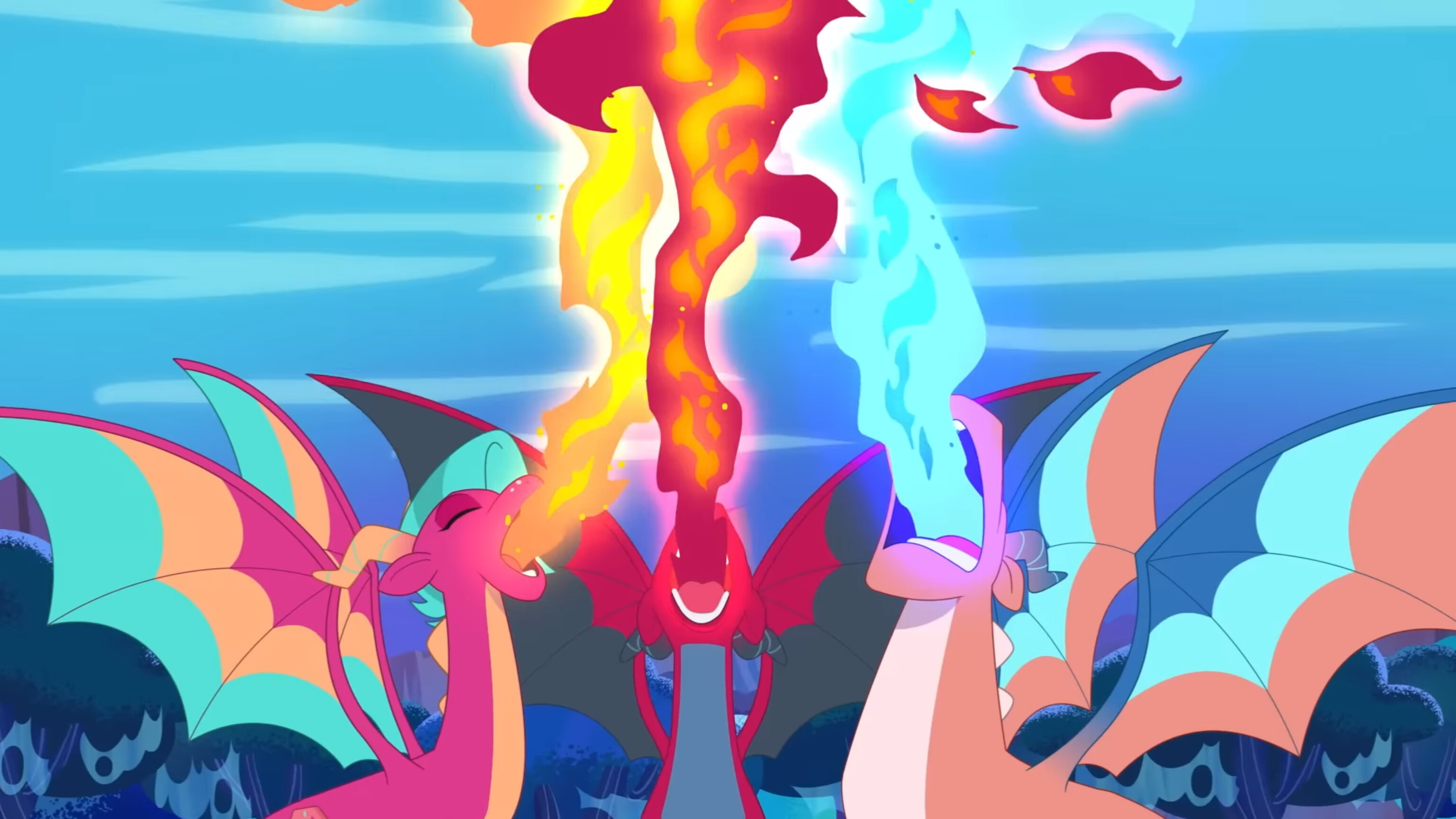 #3219746 - safe, screencap, blaize skysong, lava (g5), tumble (g5), dragon, g5, lavarynth, my ...