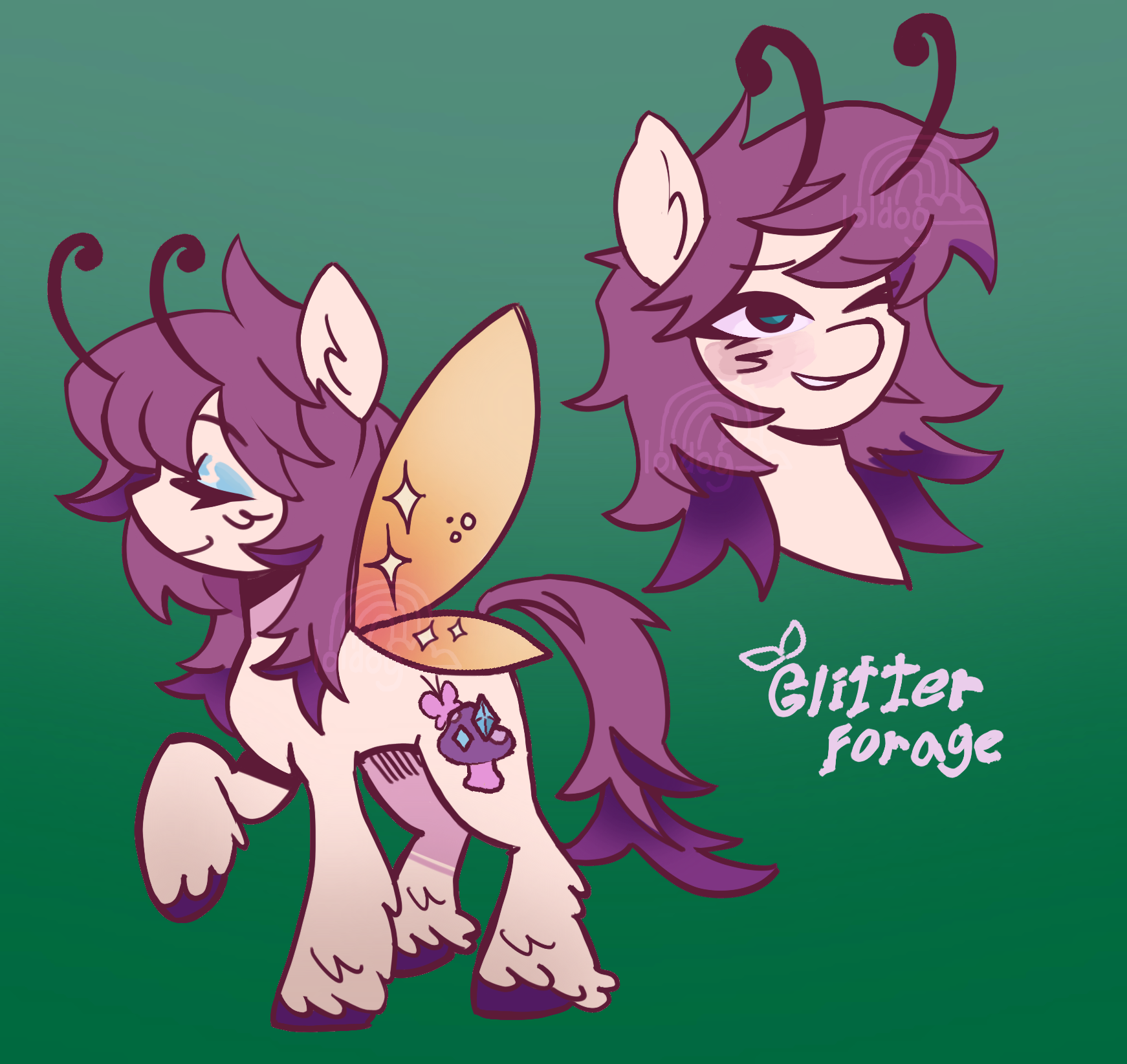 #3220033 - safe, artist:lawldog, oc, oc only, oc:glitter forage, flutter pony, pony, flutter ...