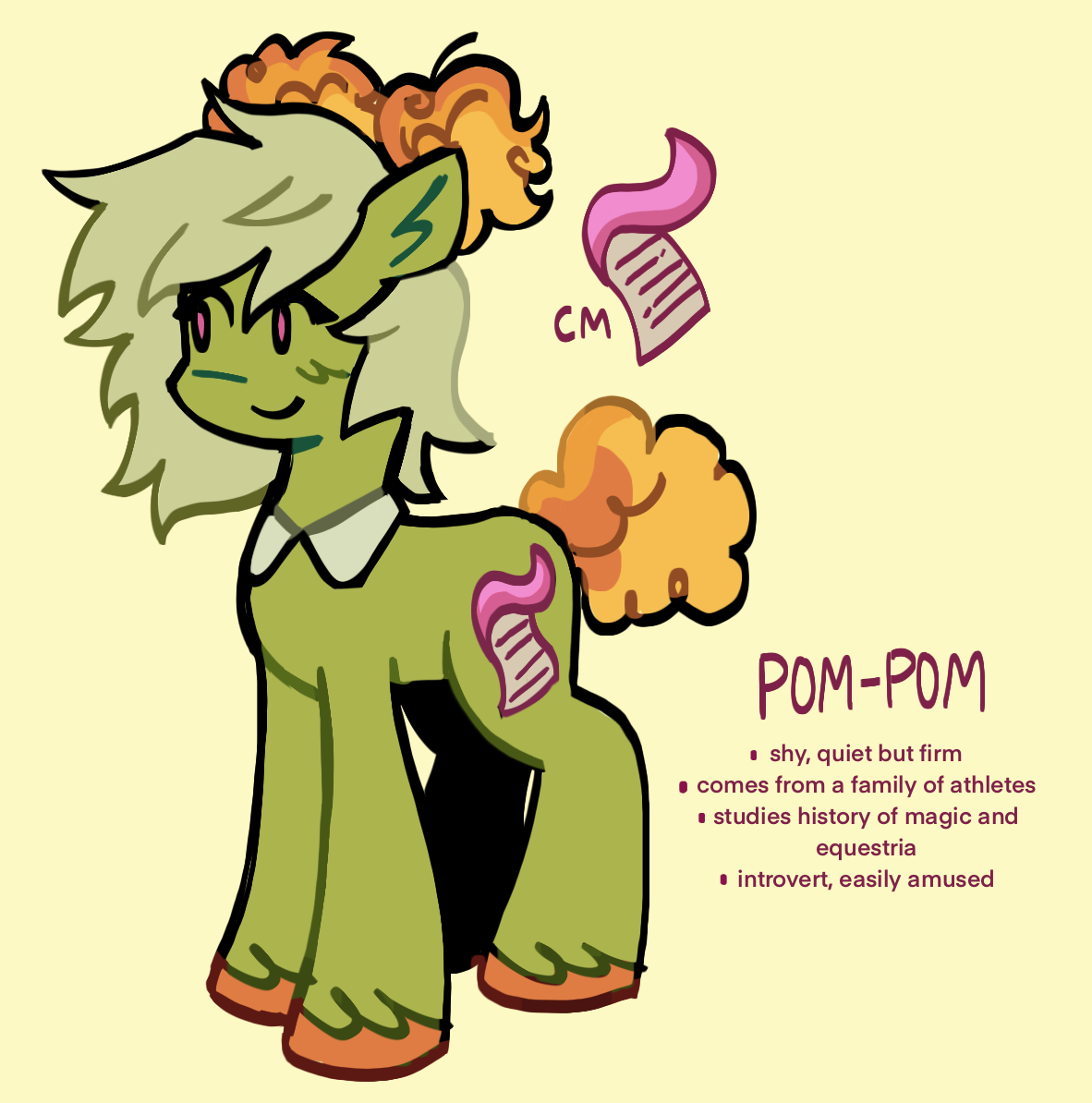 #3220056 - safe, artist:lawldog, oc, oc only, oc:pom-pom, earth pony ...
