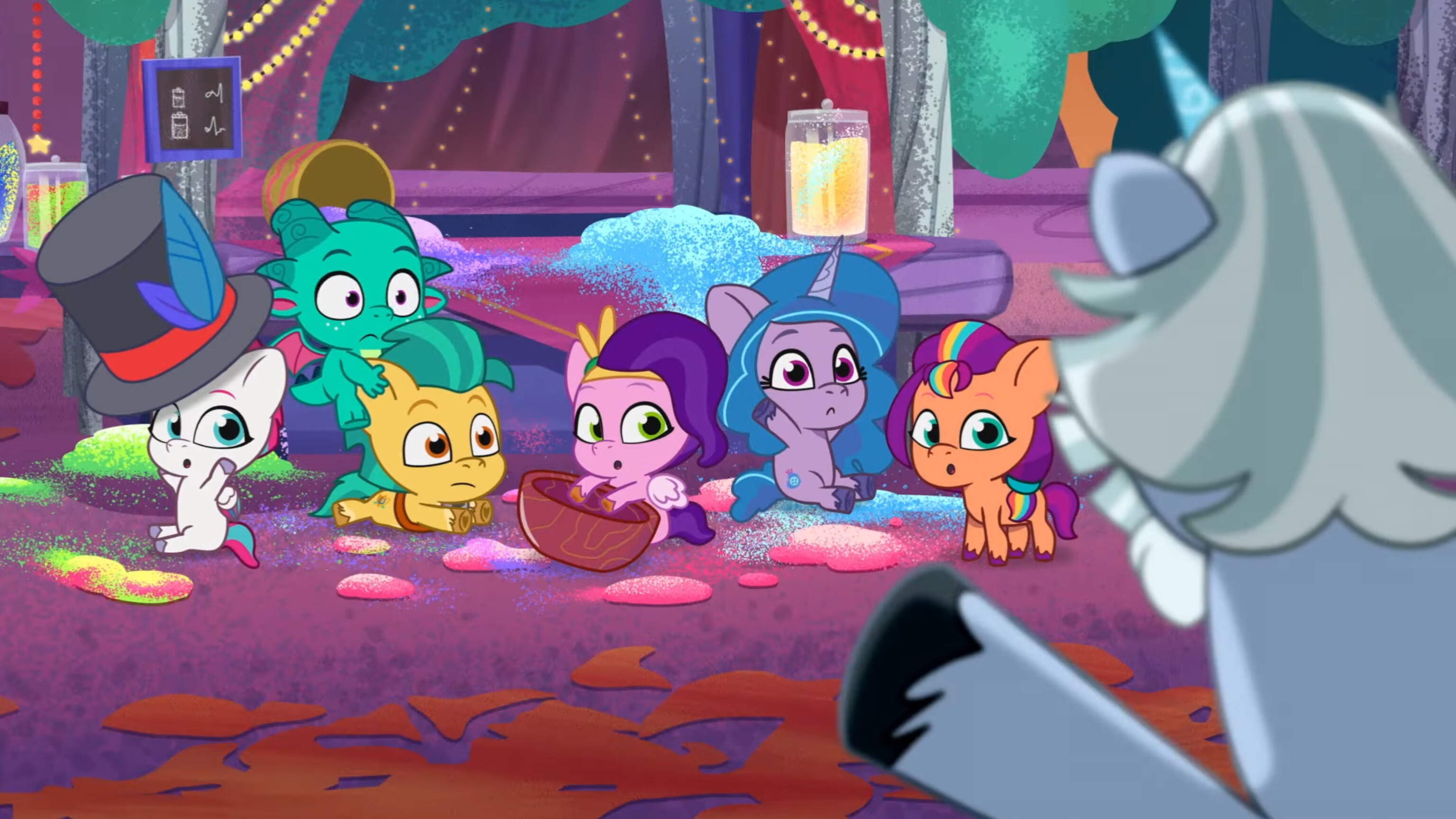 #3222461 - safe, screencap, alphabittle blossomforth, hitch trailblazer, izzy moonbow, pipp ...