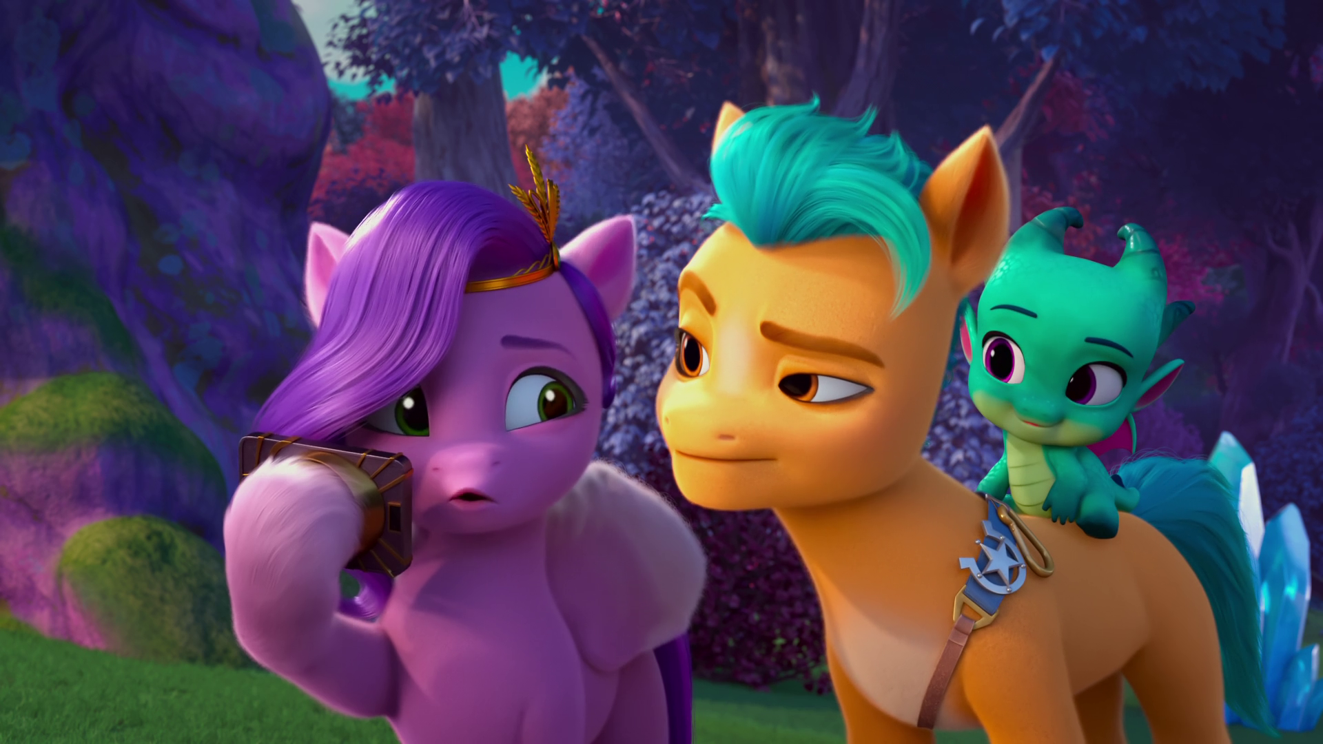 #3224497 - safe, screencap, hitch trailblazer, pipp petals, sparky ...