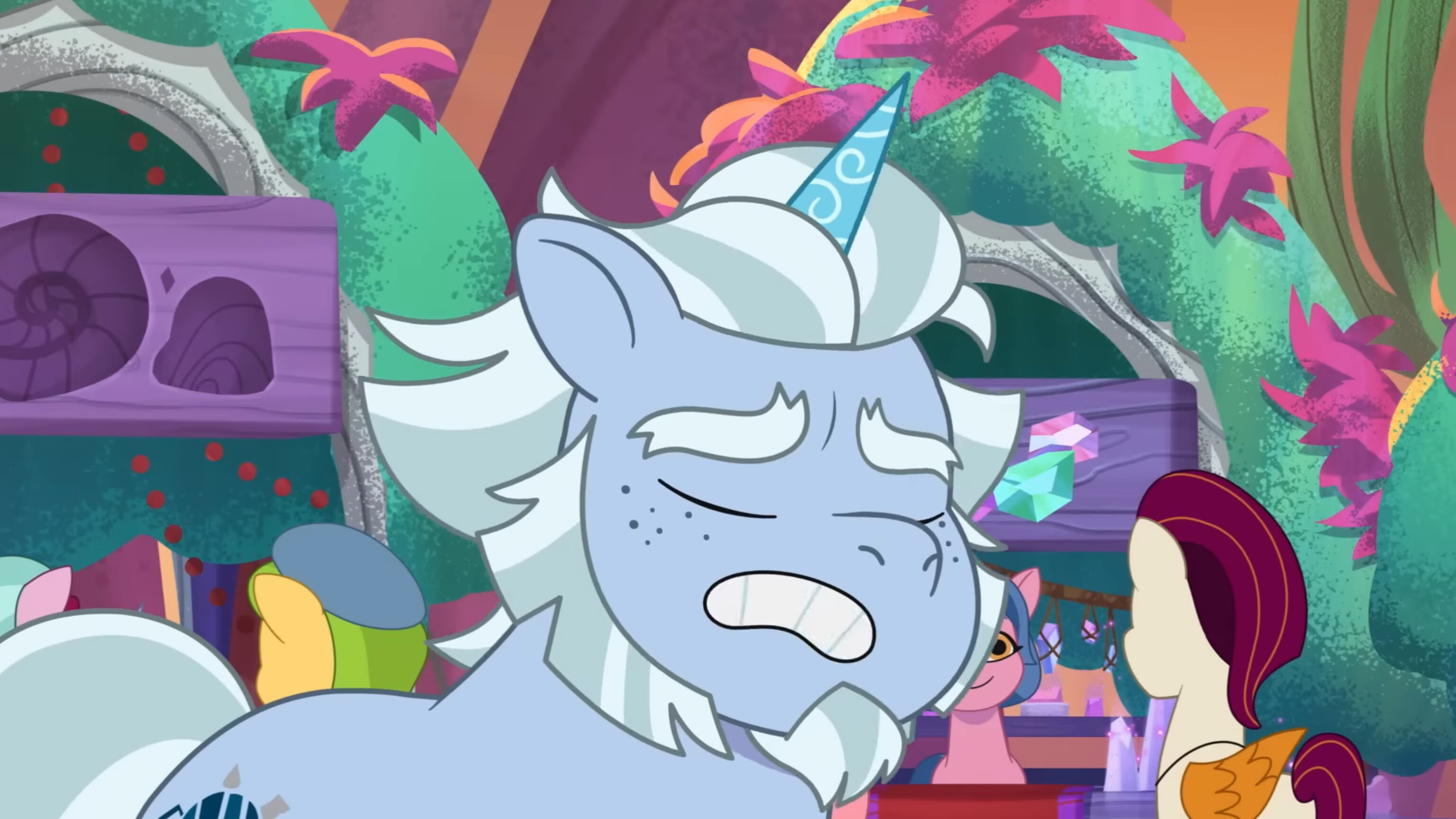 #3226799 - safe, screencap, alphabittle blossomforth, alpine aspen, dahlia, plum library, rocky ...