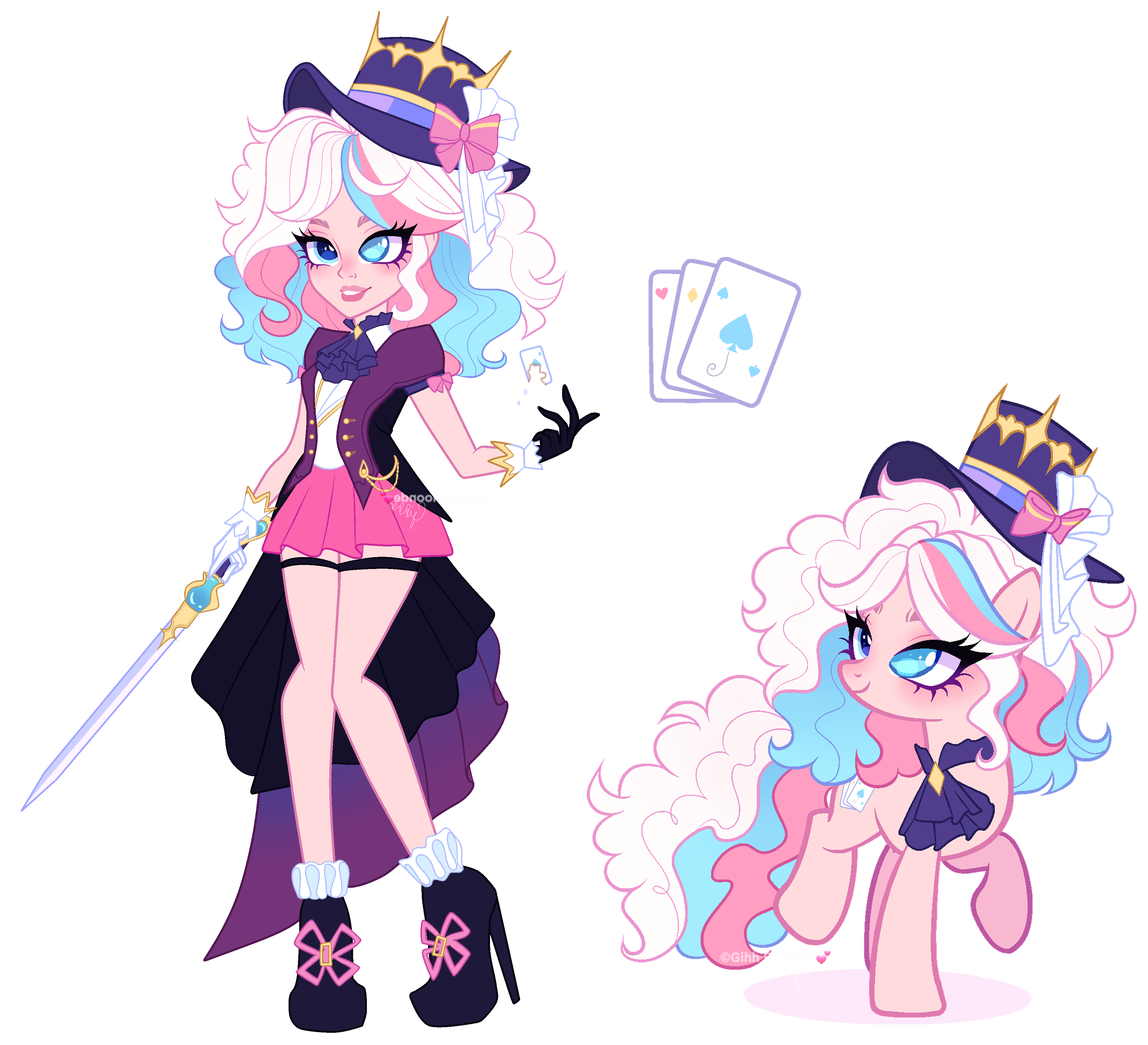 #3227778 - safe, artist:gihhbloonde, oc, oc only, unnamed oc, earth pony, human, pony, equestria ...