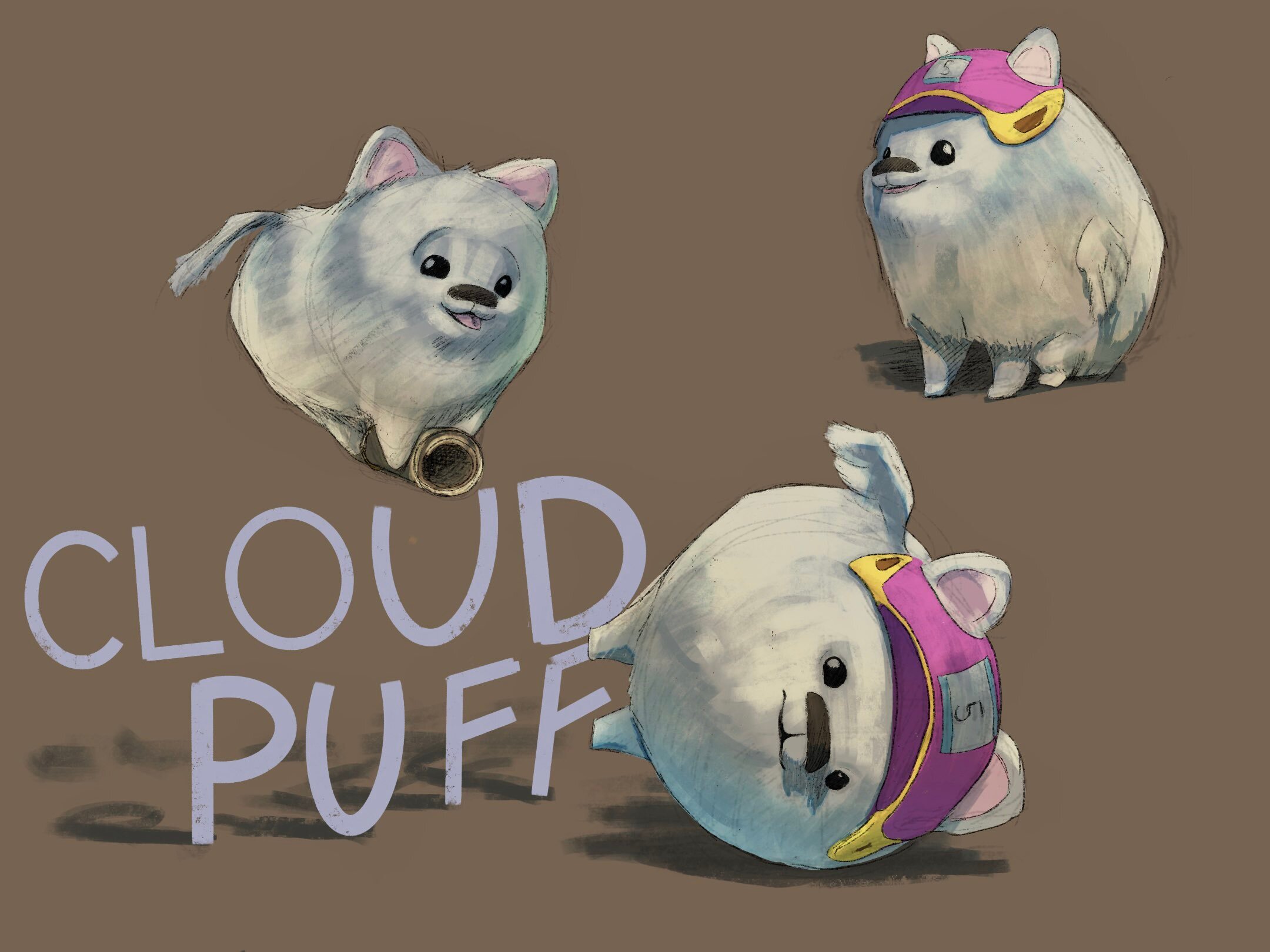 #3213178 - safe, artist:hoofy_0415, cloudpuff, dog, flying pomeranian ...