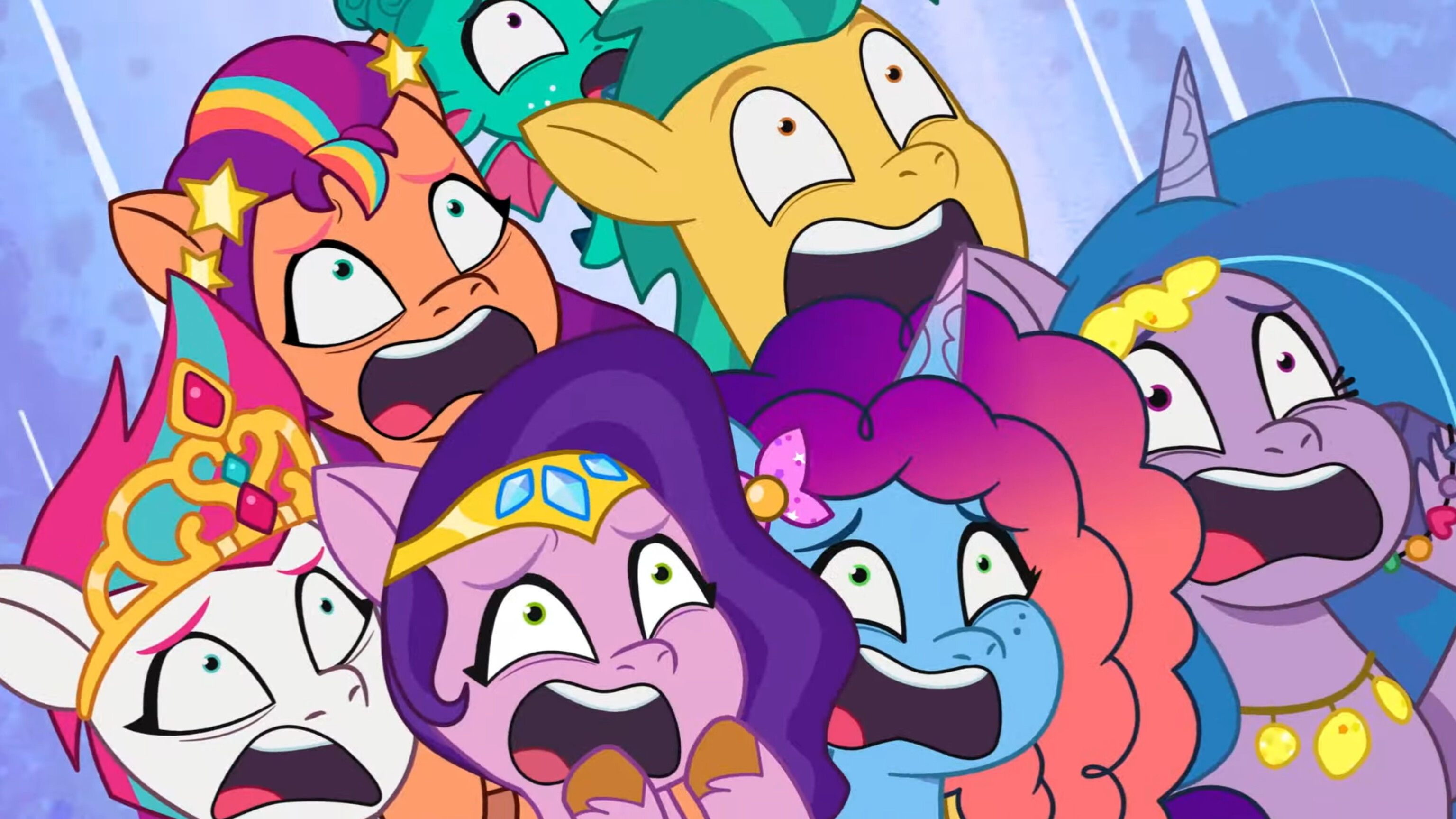 #3213636 - safe, screencap, hitch trailblazer, izzy moonbow, misty ...