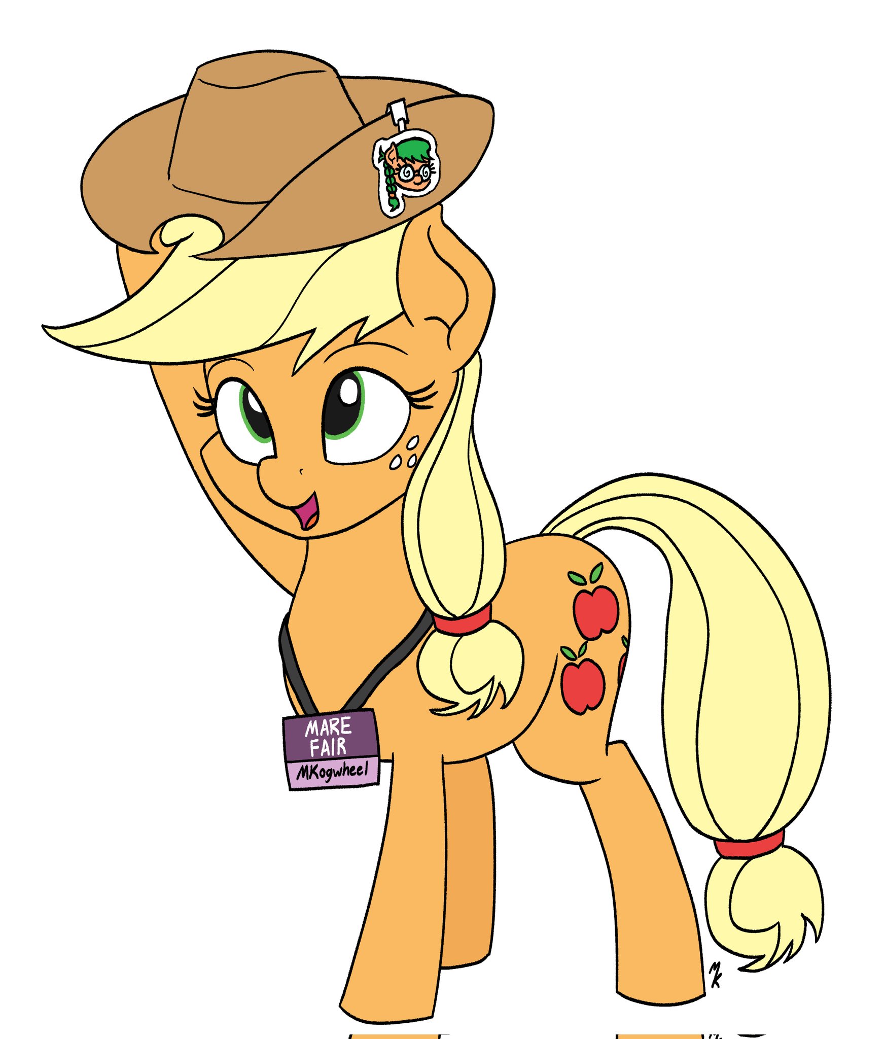 #3214645 - safe, artist:mkogwheel, applejack, oc, oc:morning mimosa ...