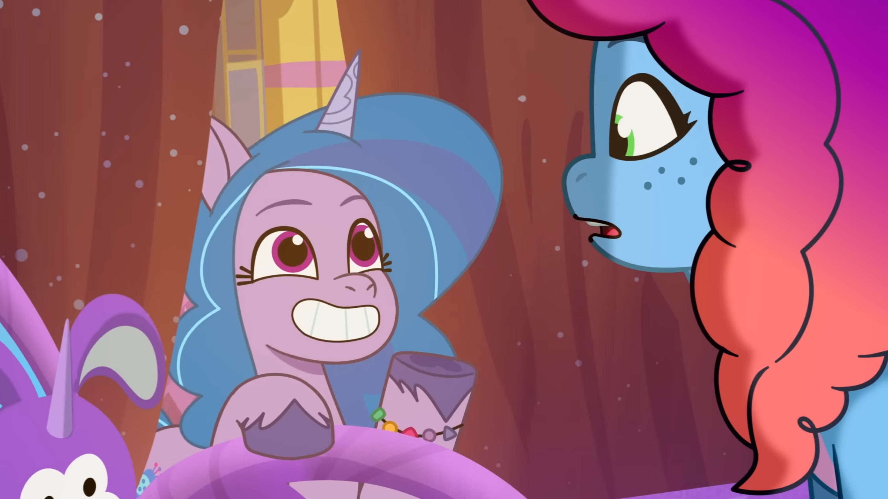 #3238179 - safe, screencap, izzy moonbow, misty brightdawn, pony, unicorn, g5, misty moves in ...