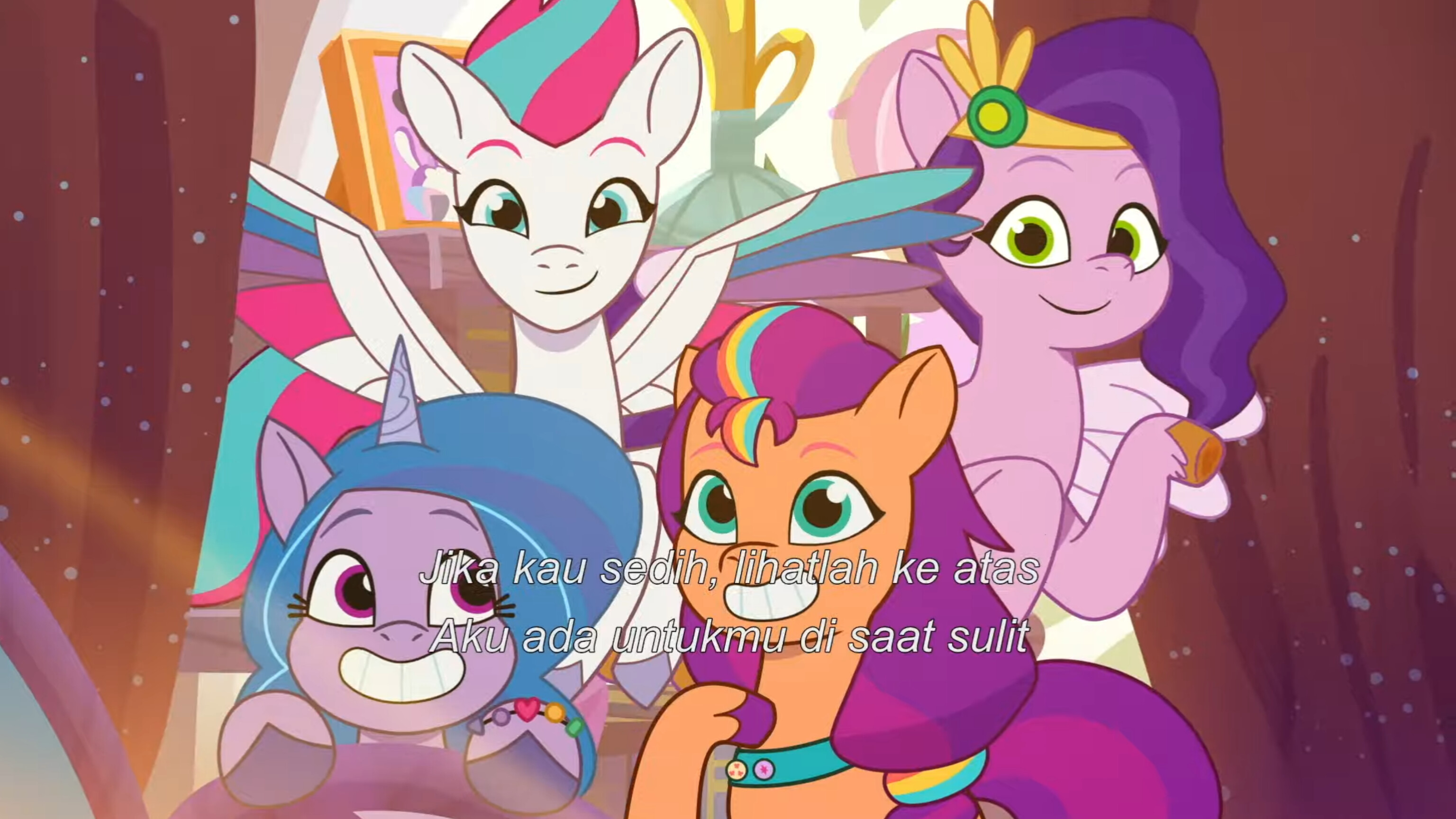 #3238184 - safe, screencap, izzy moonbow, pipp petals, sunny starscout, zipp storm, earth pony ...