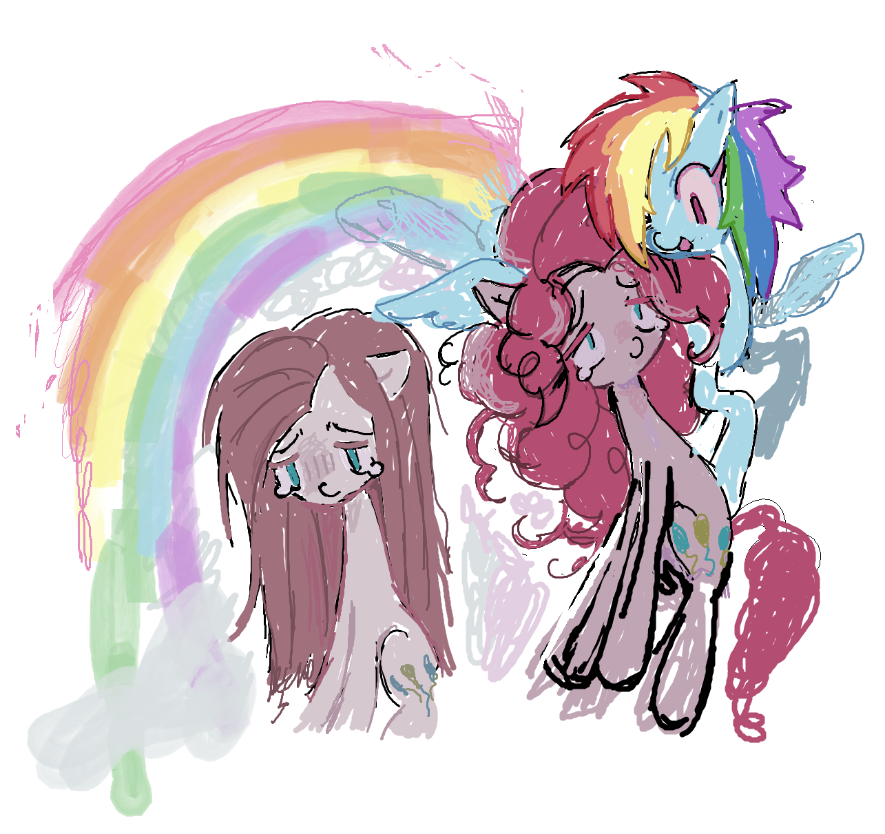#3231691 - safe, artist:dddddaxie998839, pinkie pie, rainbow dash ...