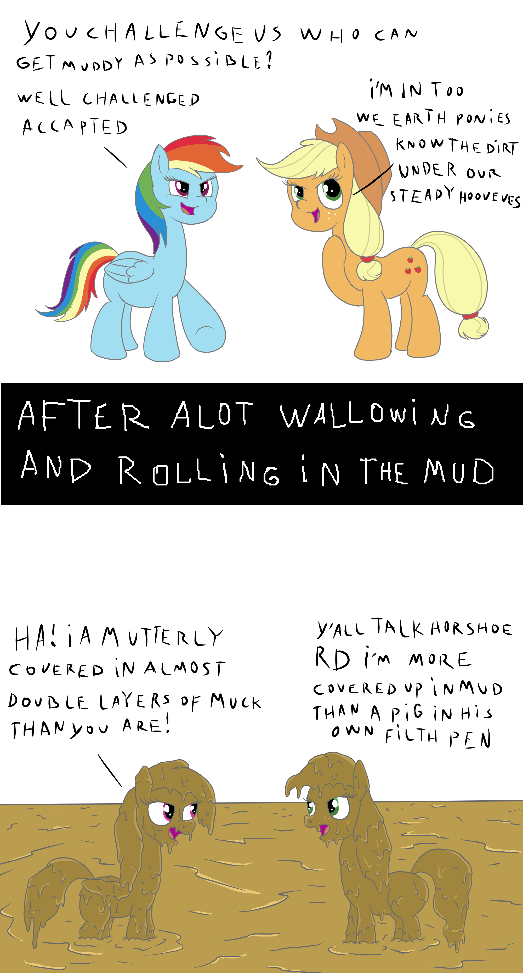 #3246137 - safe, artist:amateur-draw, applejack, rainbow dash, earth ...