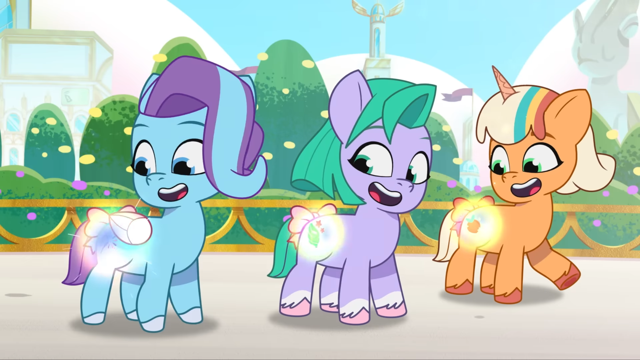 #3251033 - safe, screencap, glory (g5), peach fizz, seashell (g5), earth pony, pegasus, pony ...