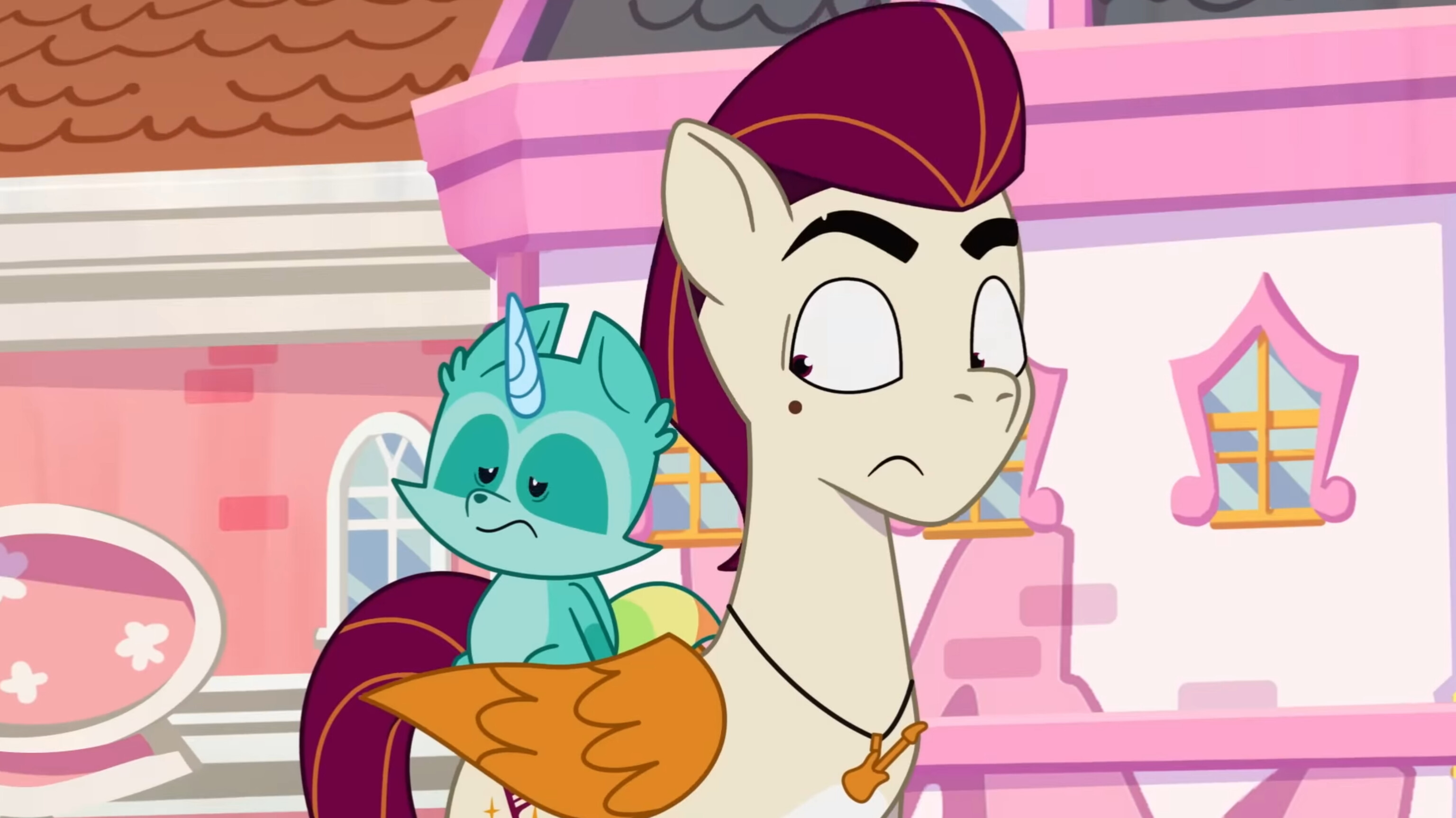 #3234035 - safe, screencap, rocky riff, pegasus, pony, raccoon ...