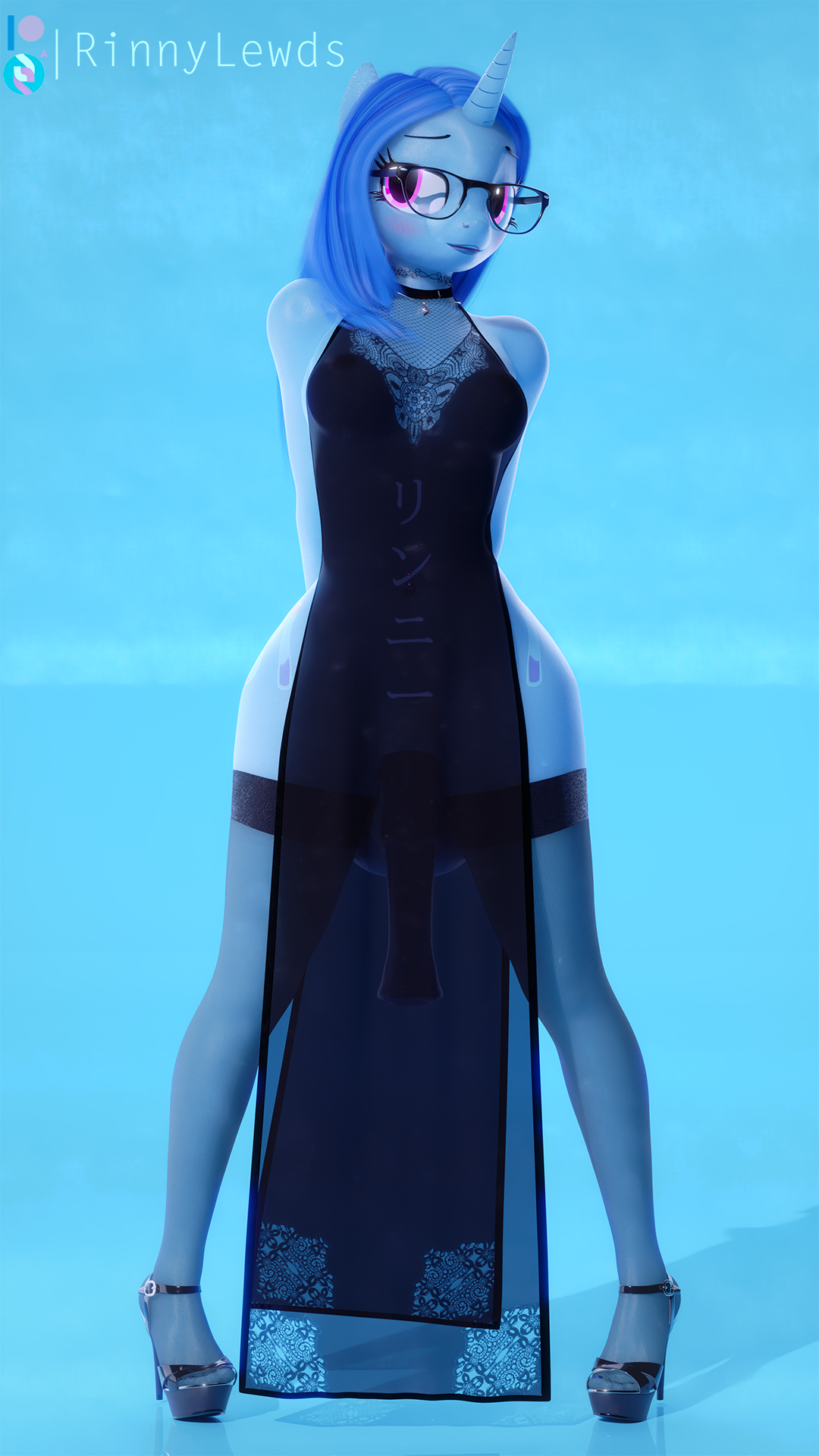 #3234816 - explicit, artist:rinny, oc, oc:lovebrew, unicorn, anthro, plantigrade anthro, 3d, arm ...