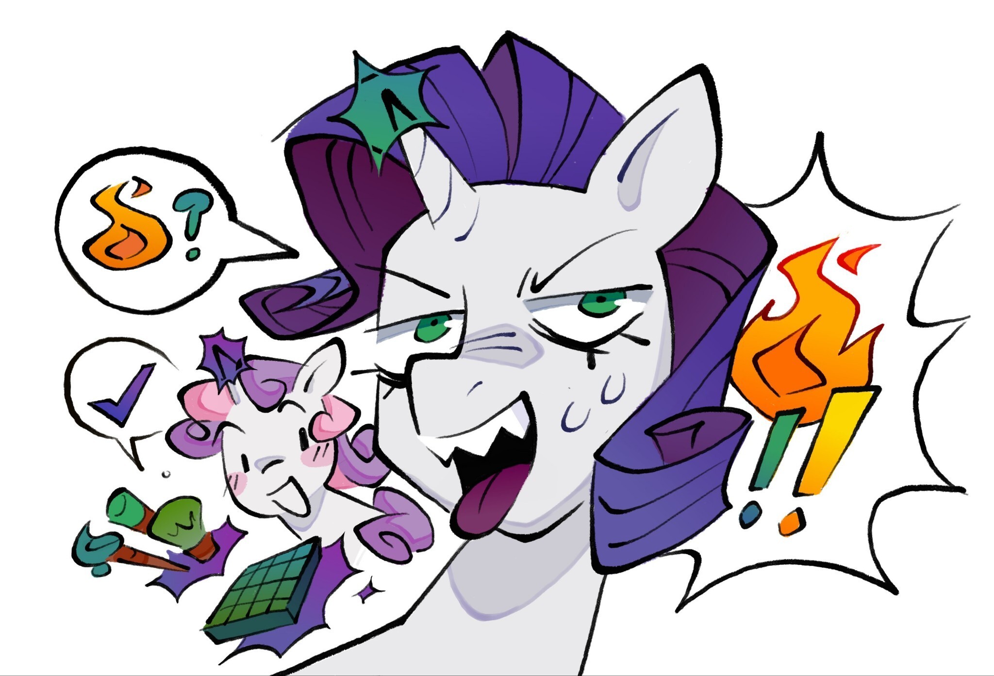 #3262043 - safe, artist:lound, rarity, sweetie belle, pony, unicorn, g4 ...