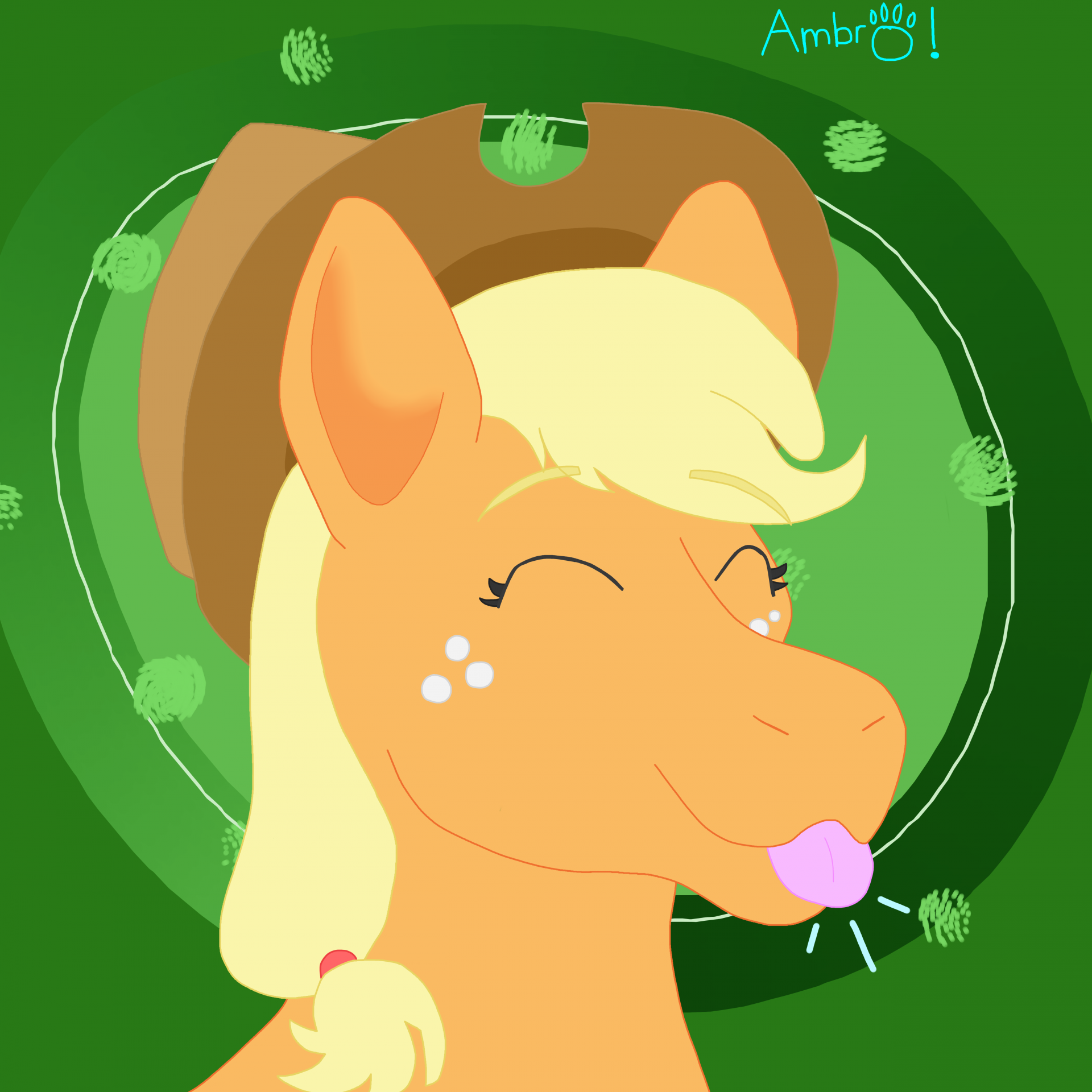 #3253557 - safe, artist:home-of-hyena, applejack, earth pony, pony, g4, :p, abstract background ...