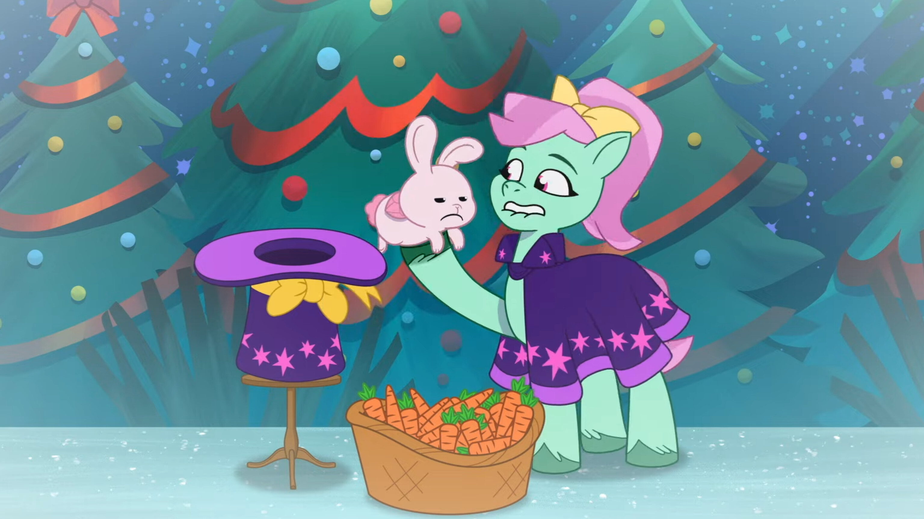 #3255831 - safe, screencap, minty skylark, earth pony, pony, rabbit, g5 ...