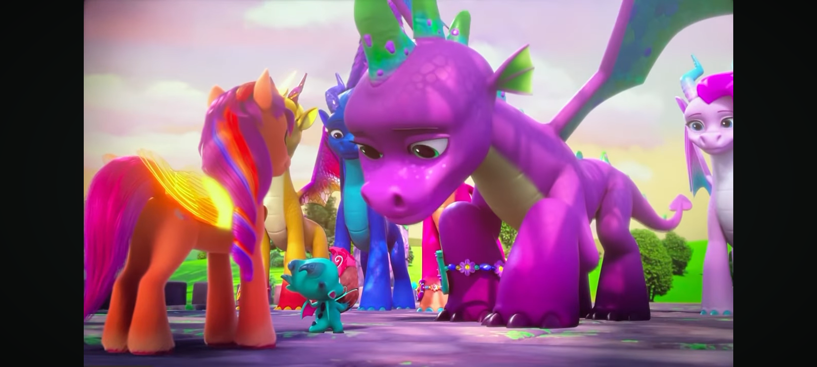 #3256100 - safe, screencap, blaize skysong, fountain (g5), jade (g5), luxxe, sparky sparkeroni ...