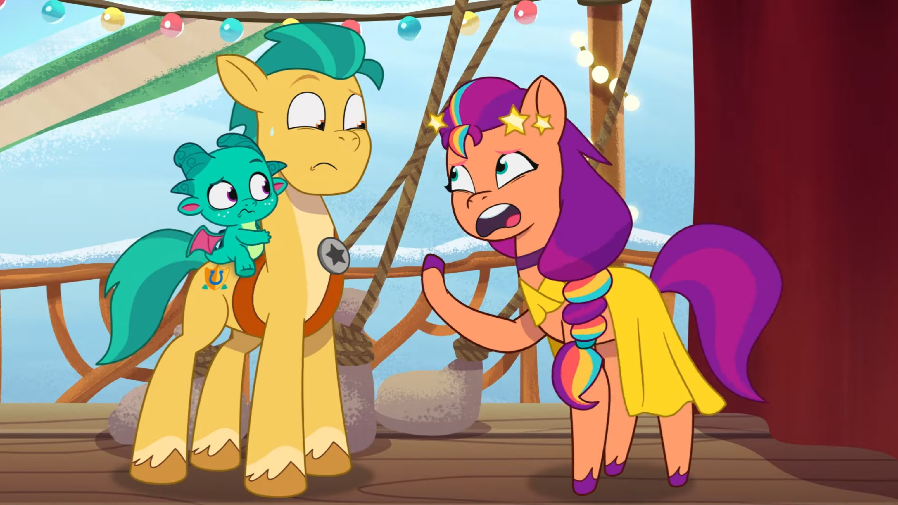 #3256316 - safe, screencap, hitch trailblazer, sparky sparkeroni, sunny ...