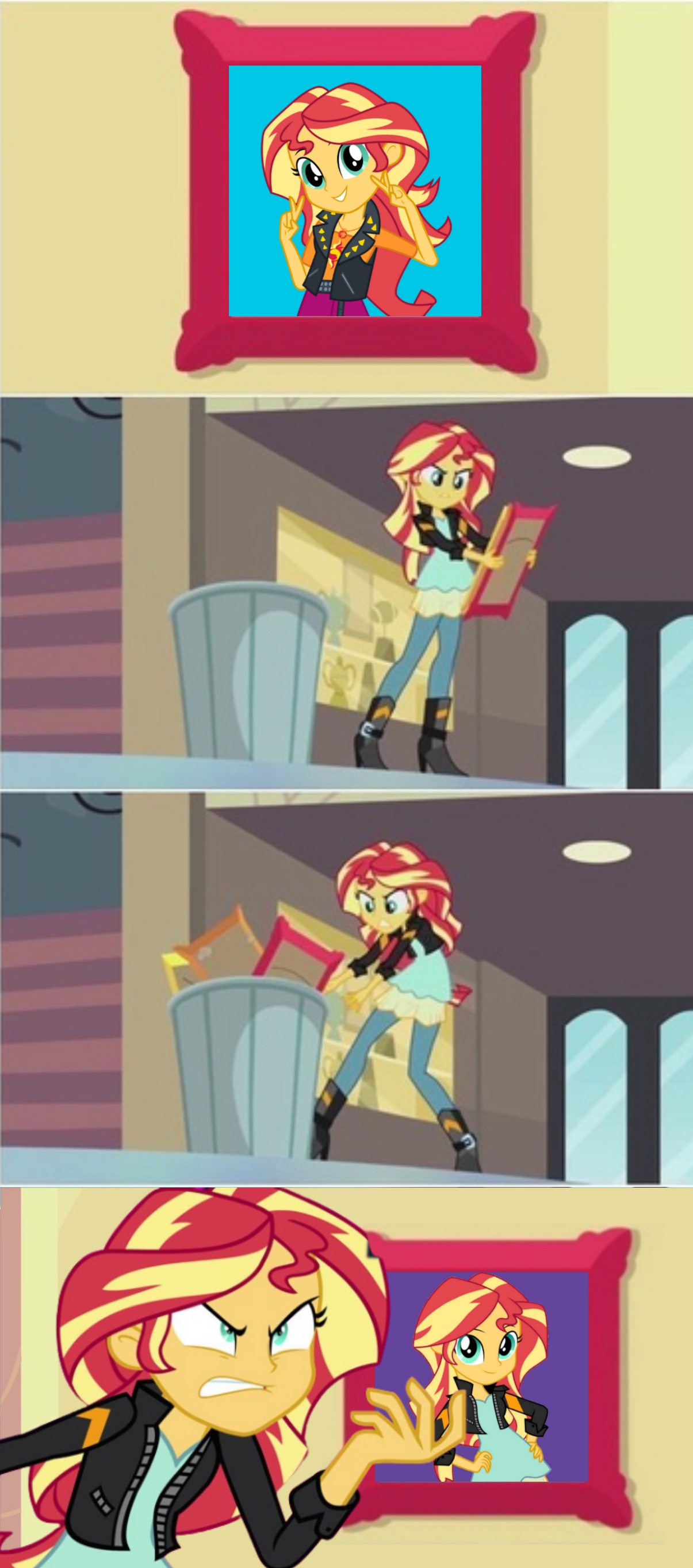 #3257549 - safe, edit, screencap, sunset shimmer, equestria girls ...