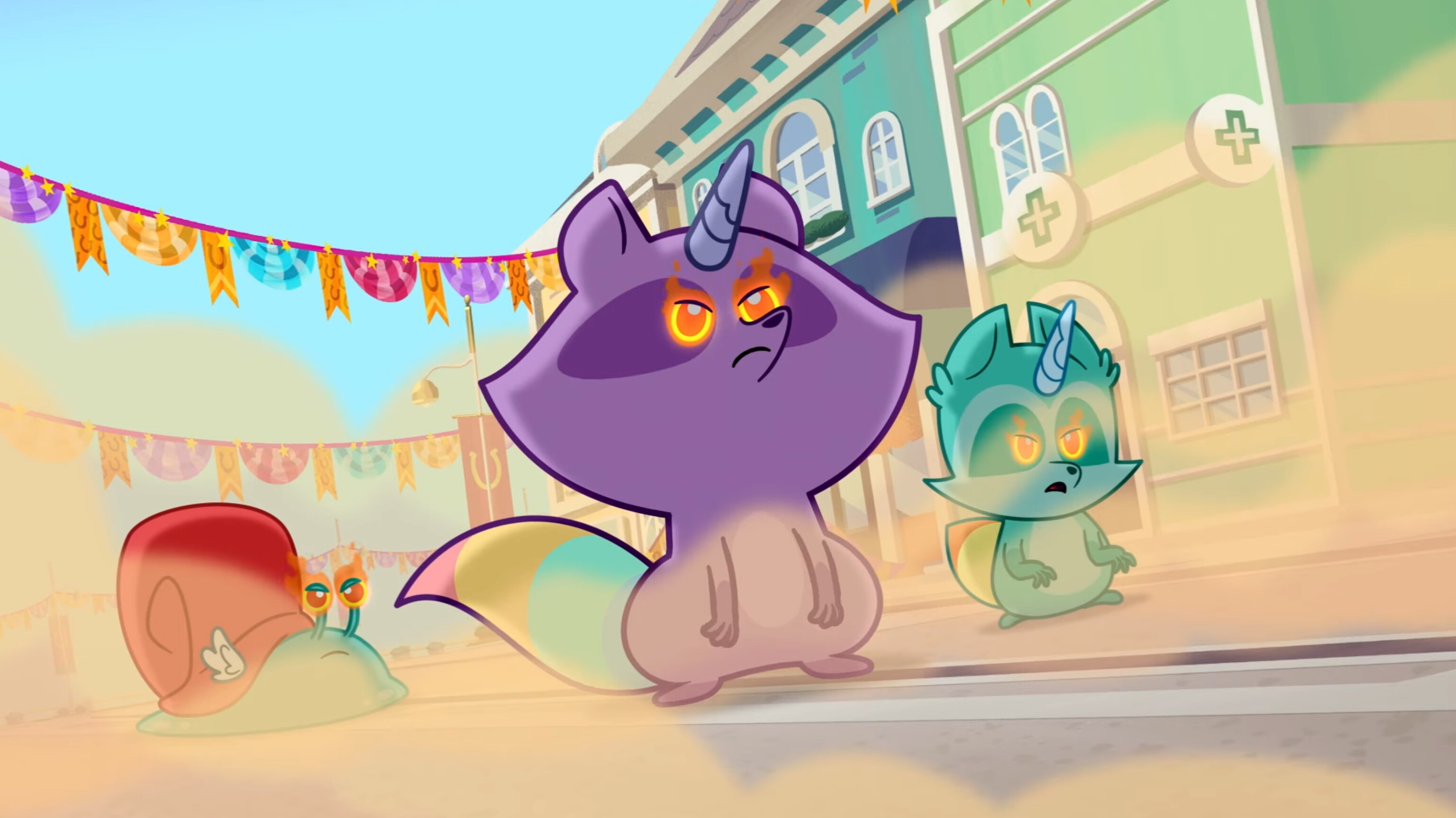 #3043273 - safe, screencap, pegasnail, raccoon, raccoonicorn, snail, g5 ...