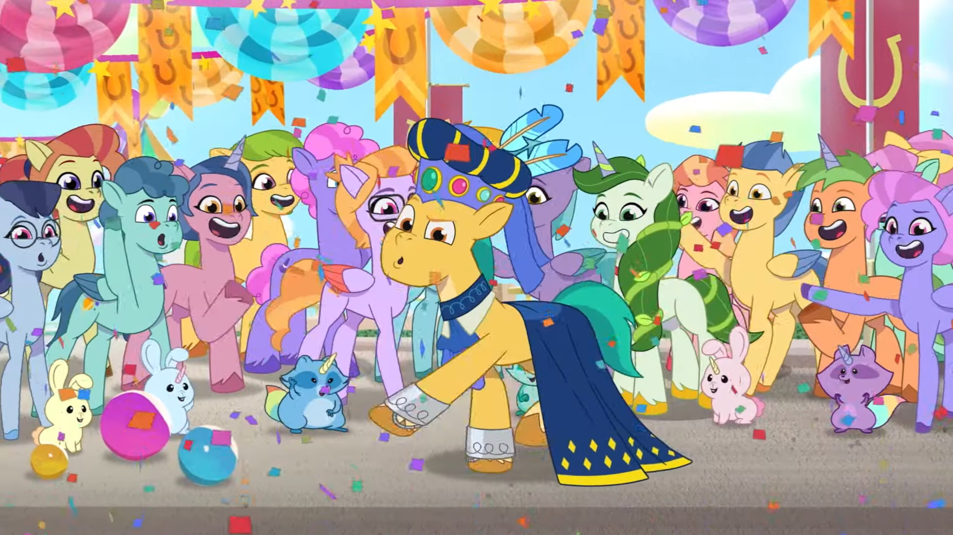 #3044752 - safe, screencap, alpine aspen, autumn skies, grassy hills, hitch trailblazer, leaf ...