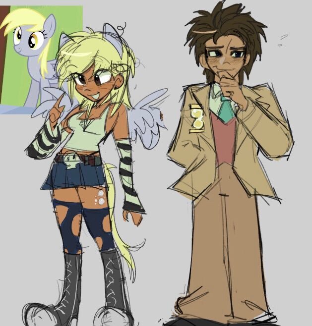 #3054172 - safe, artist:darkzombiez, derpy hooves, doctor whooves, time ...