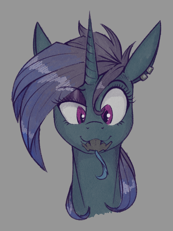 #3054431 - safe, artist:stray prey, oc, oc only, oc:acidia, oc:lucent, pony, unicorn, bust ...