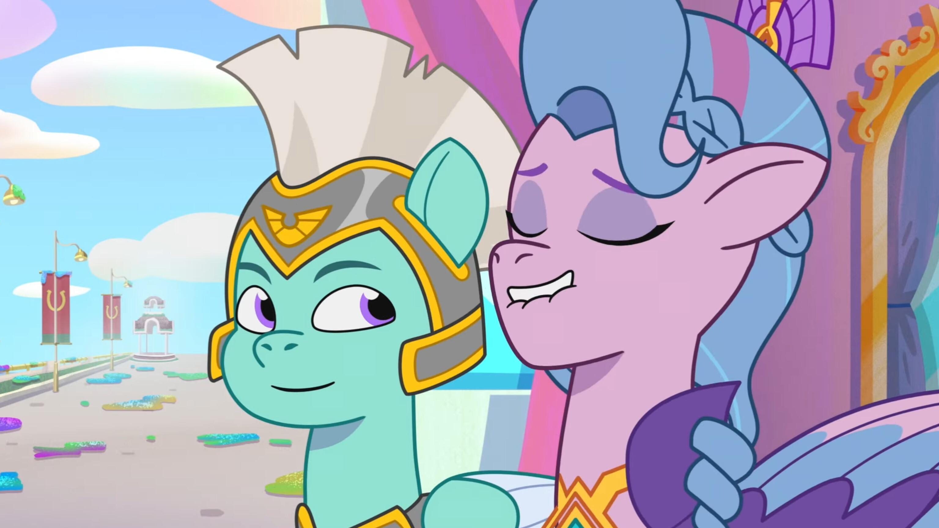 #3061426 - safe, screencap, queen haven, thunder (g5), pegasus, pony ...