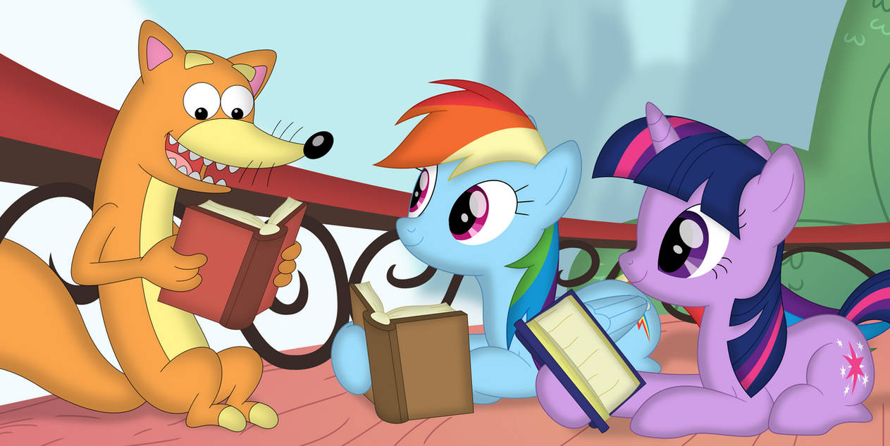 #3067130 - safe, artist:porygon2z, rainbow dash, twilight sparkle, fox ...