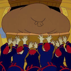 #3068508 - suggestive, edit, editor:luckyjay7, yona, human, yak, butt pushing, butt touch ...