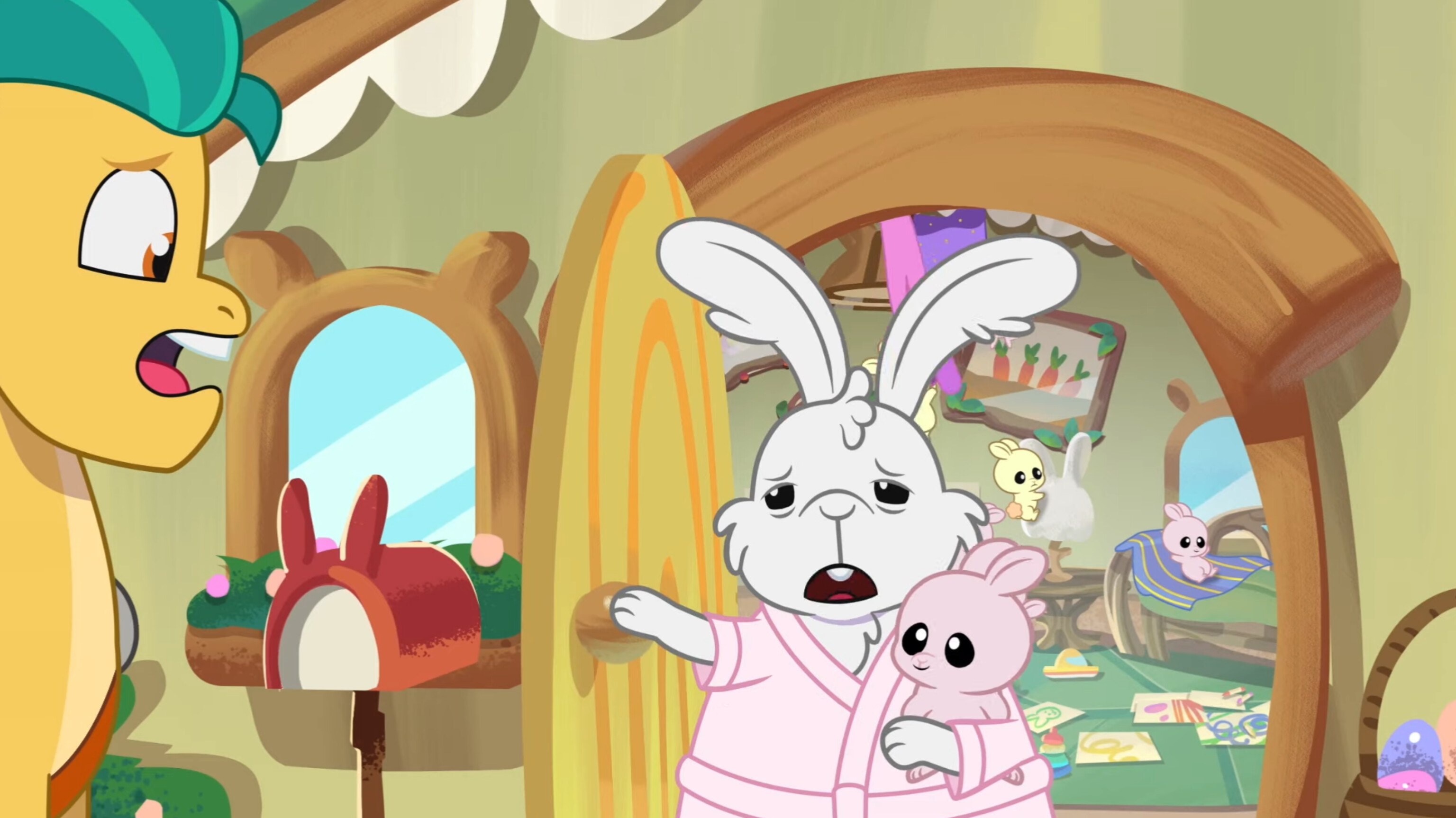 #3070181 - safe, screencap, eggmund bunny, hitch trailblazer, earth ...