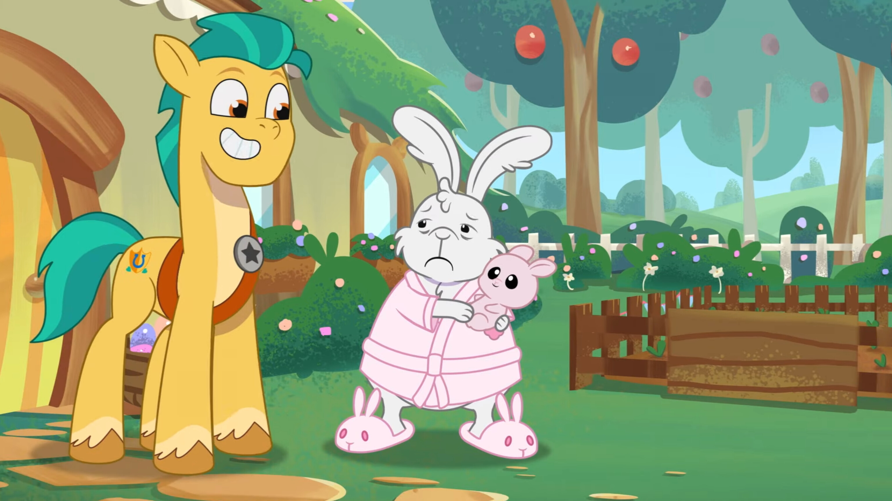 #3070332 - safe, screencap, eggmund bunny, hitch trailblazer, earth ...