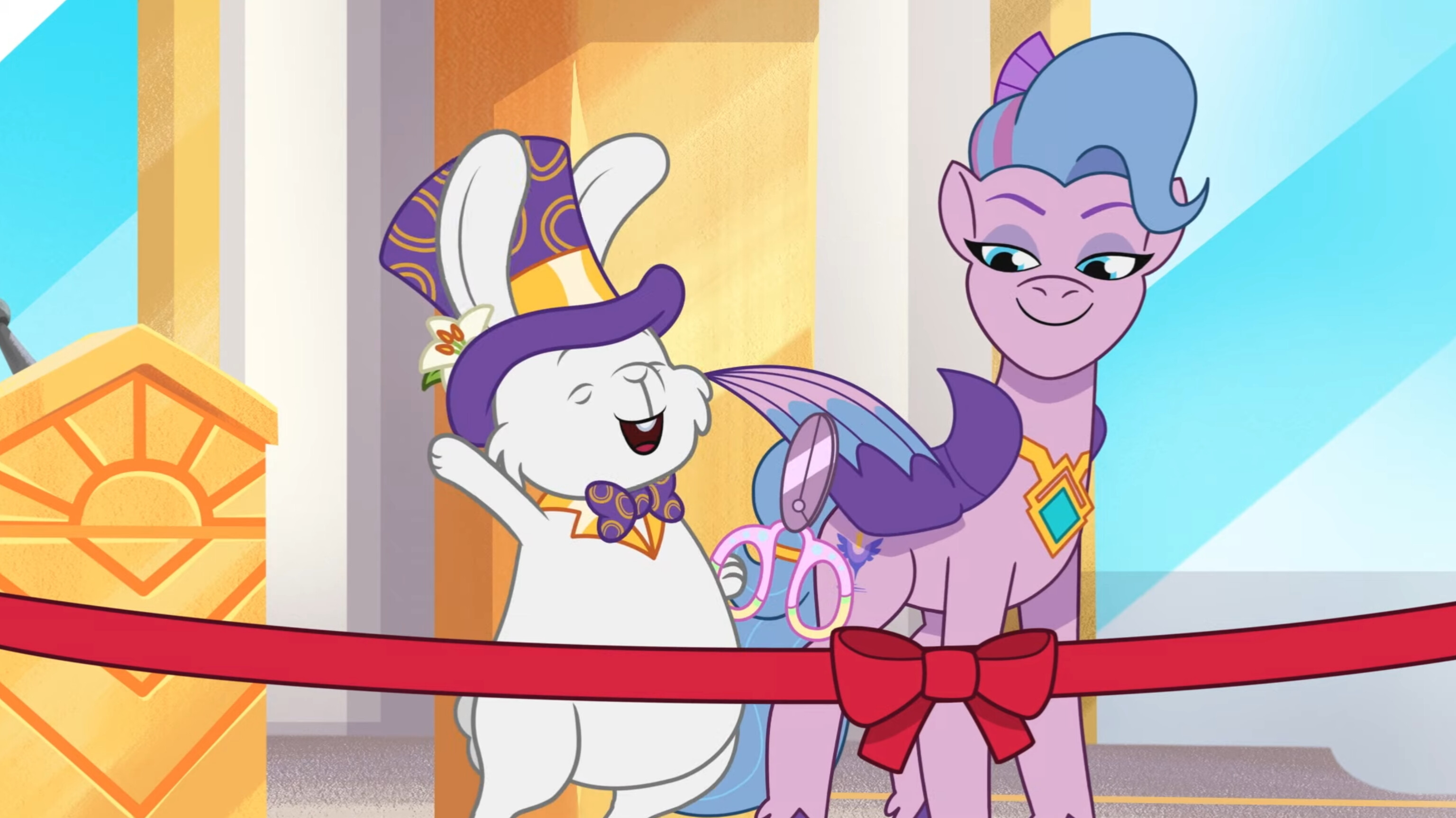 #3070494 - safe, screencap, eggmund bunny, queen haven, pegasus, pony, rabbit, g5, my little ...