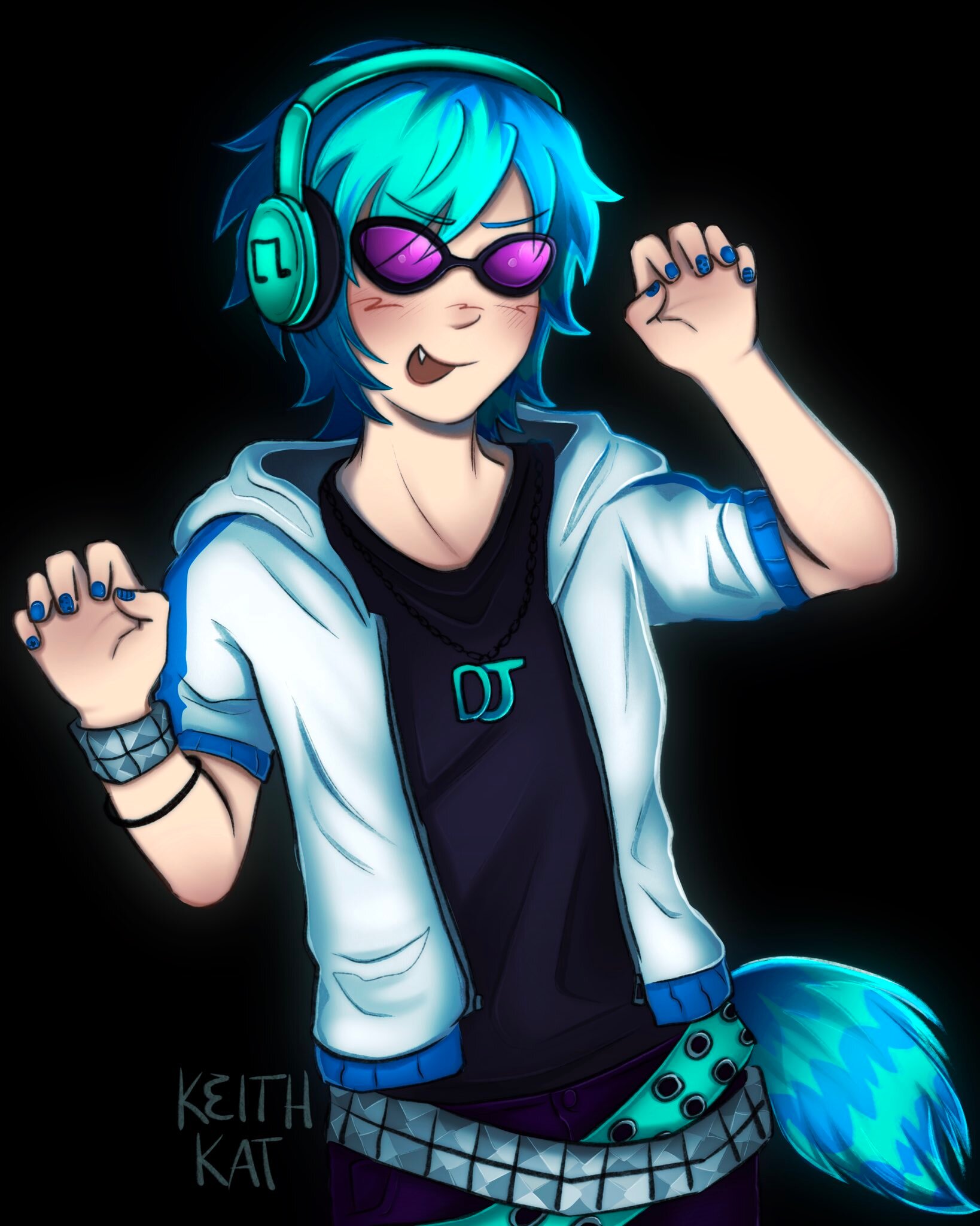 #3056576 - safe, artist:kitkeithkat, dj pon-3, vinyl scratch, human, g4 ...