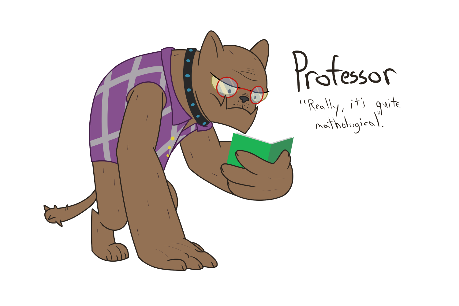 #3057952 - safe, artist:mightyshockwave, oc, oc only, oc:professor, diamond dog, book, clothes ...