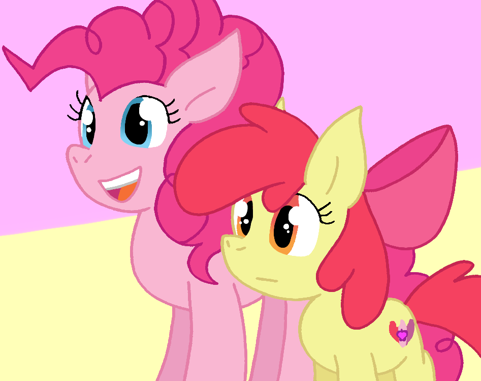 #3058620 - safe, artist:cmara, apple bloom, pinkie pie, earth pony ...