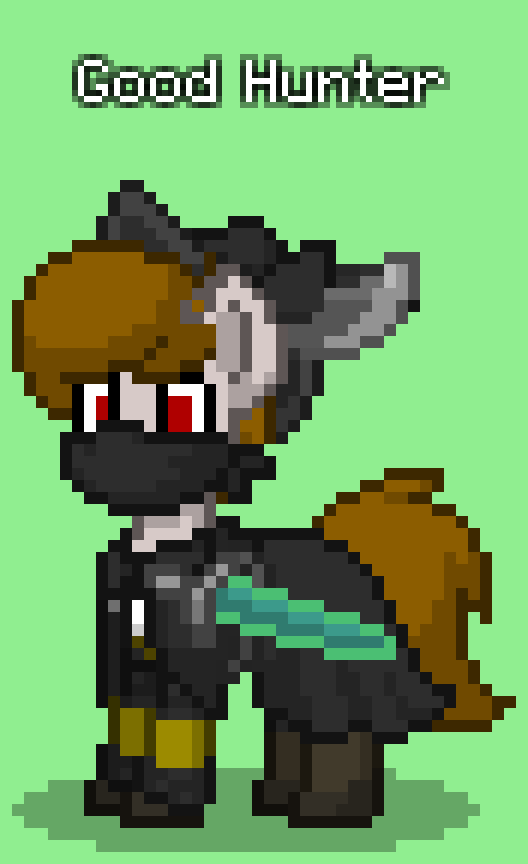 #3080784 - safe, pony, pony town, bloodborne, green background, hat ...