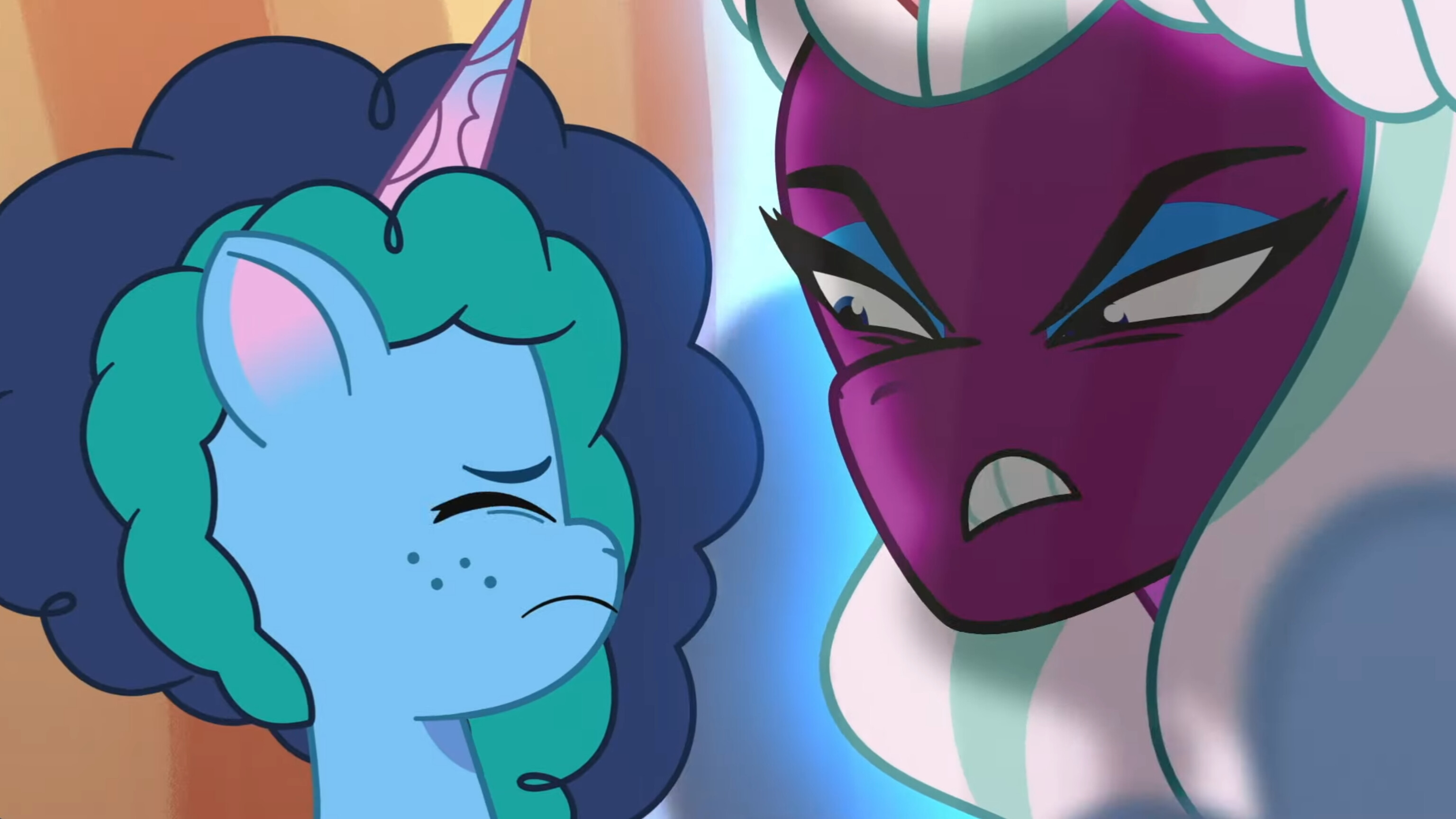 #3110981 - safe, screencap, misty brightdawn, opaline arcana, alicorn, pony, unicorn, g5, my ...